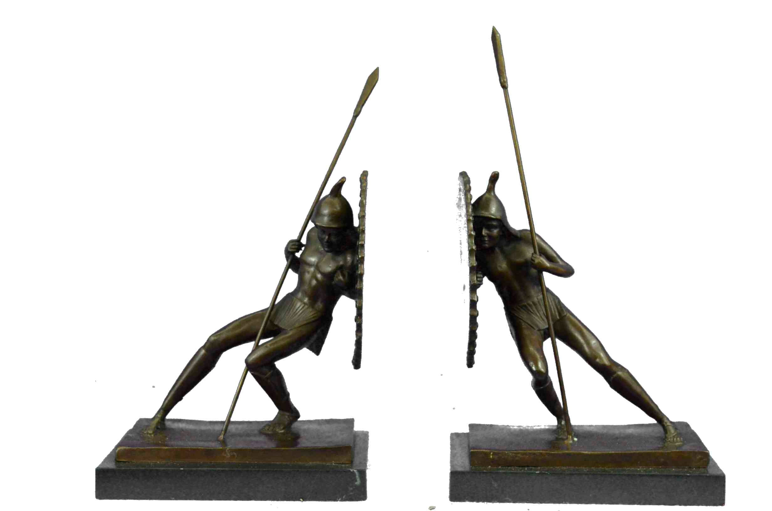 Trinx Dunmall Gladiator With Shield Spear Bronze Metal Pair Of Opposing ...