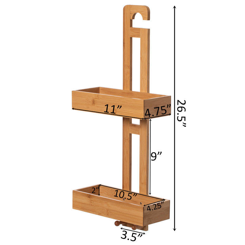 Rebrilliant Drakos Hanging Bamboo Shower Caddy | Wayfair
