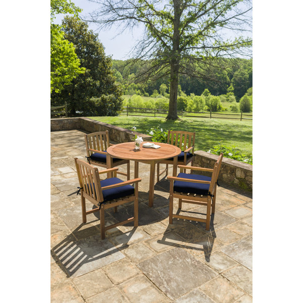 Red Barrel Studio® Maqadas Eucalyptus Solid Wood Round Indoor/Outdoor ...