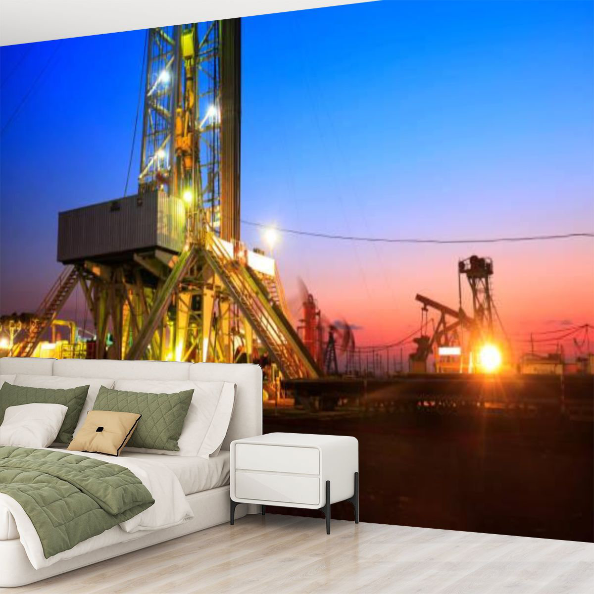 Latitude Run® Peel and Stick Canvas Wallpaper Wall Mural oilfield ...