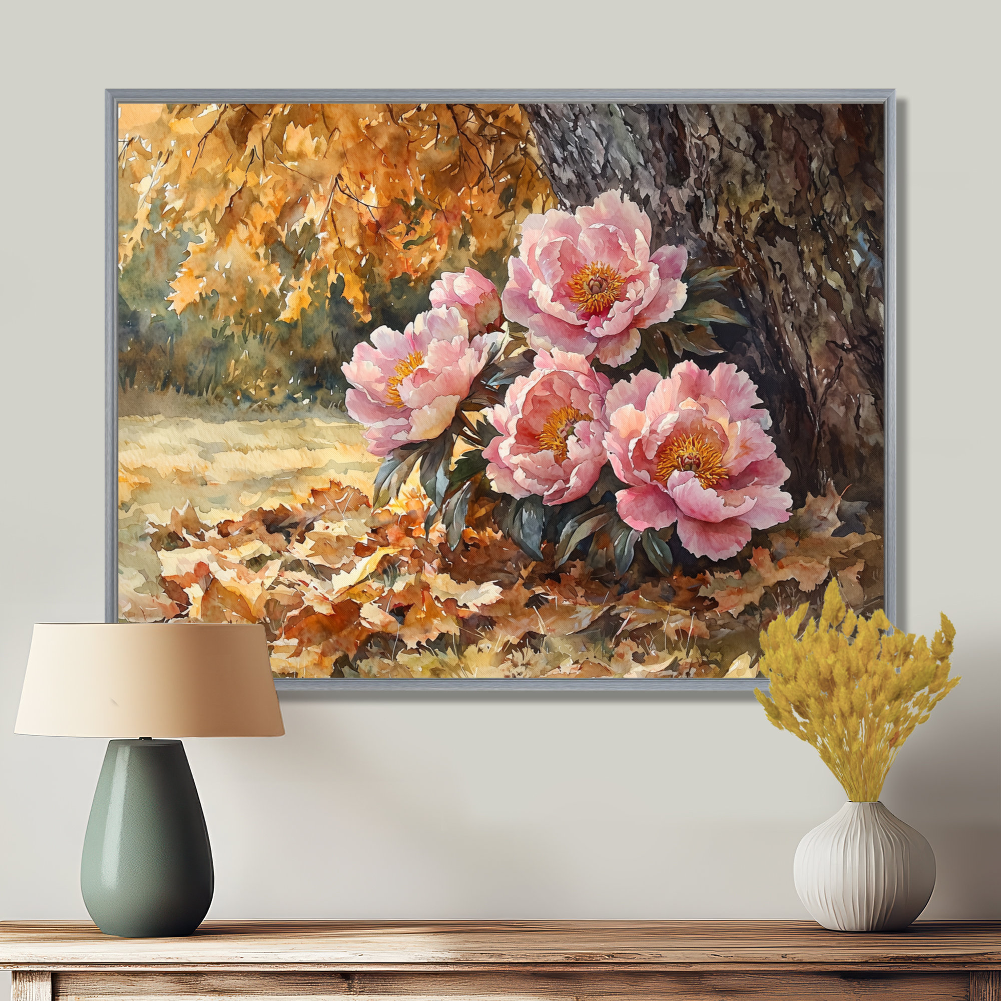 Lark Manor™ Peonies By The Oak Tree II - Peonies Framed Wall Art | Wayfair