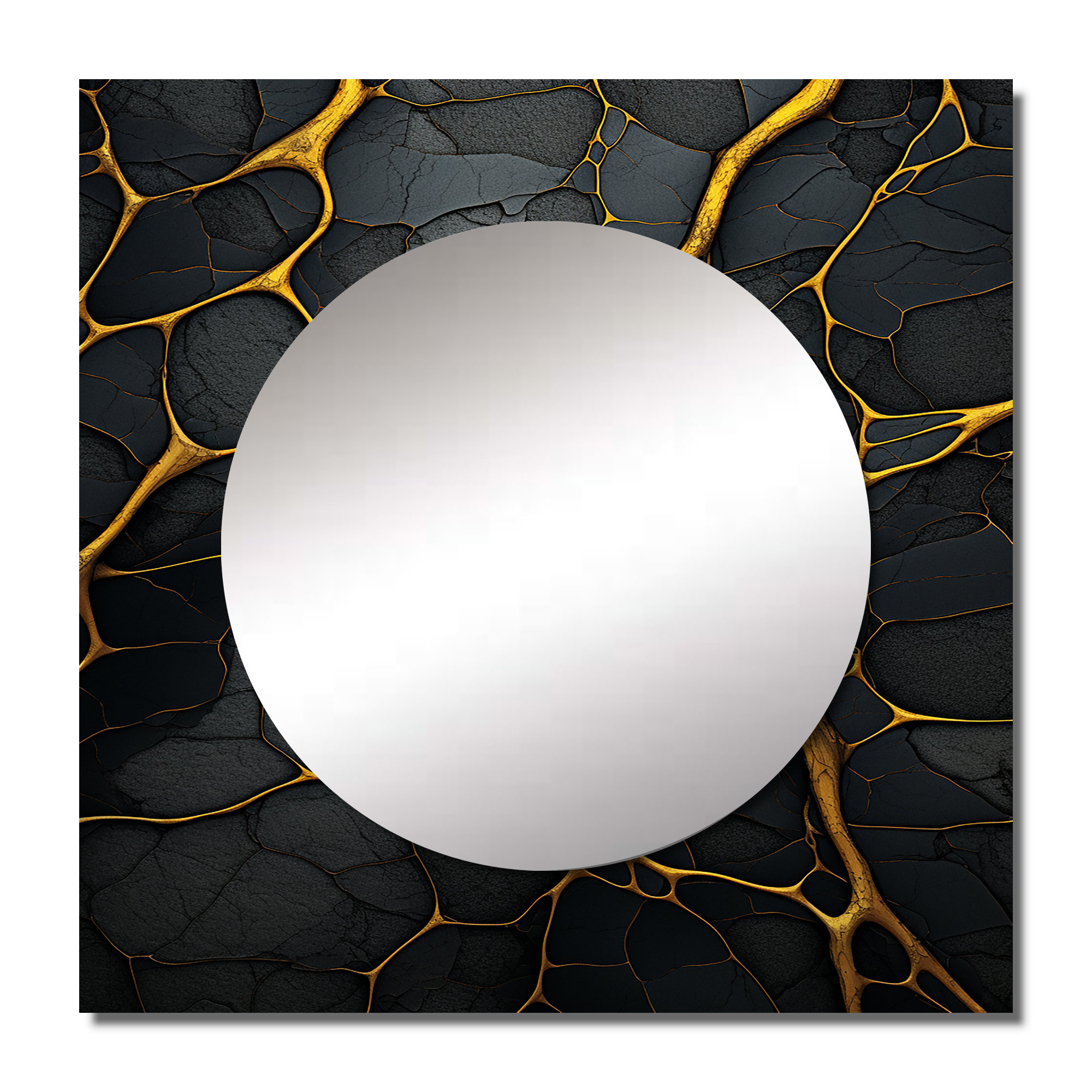 Dakota Fields Demion - Volcano Square Living Room Wall Mirror Art | Wayfair