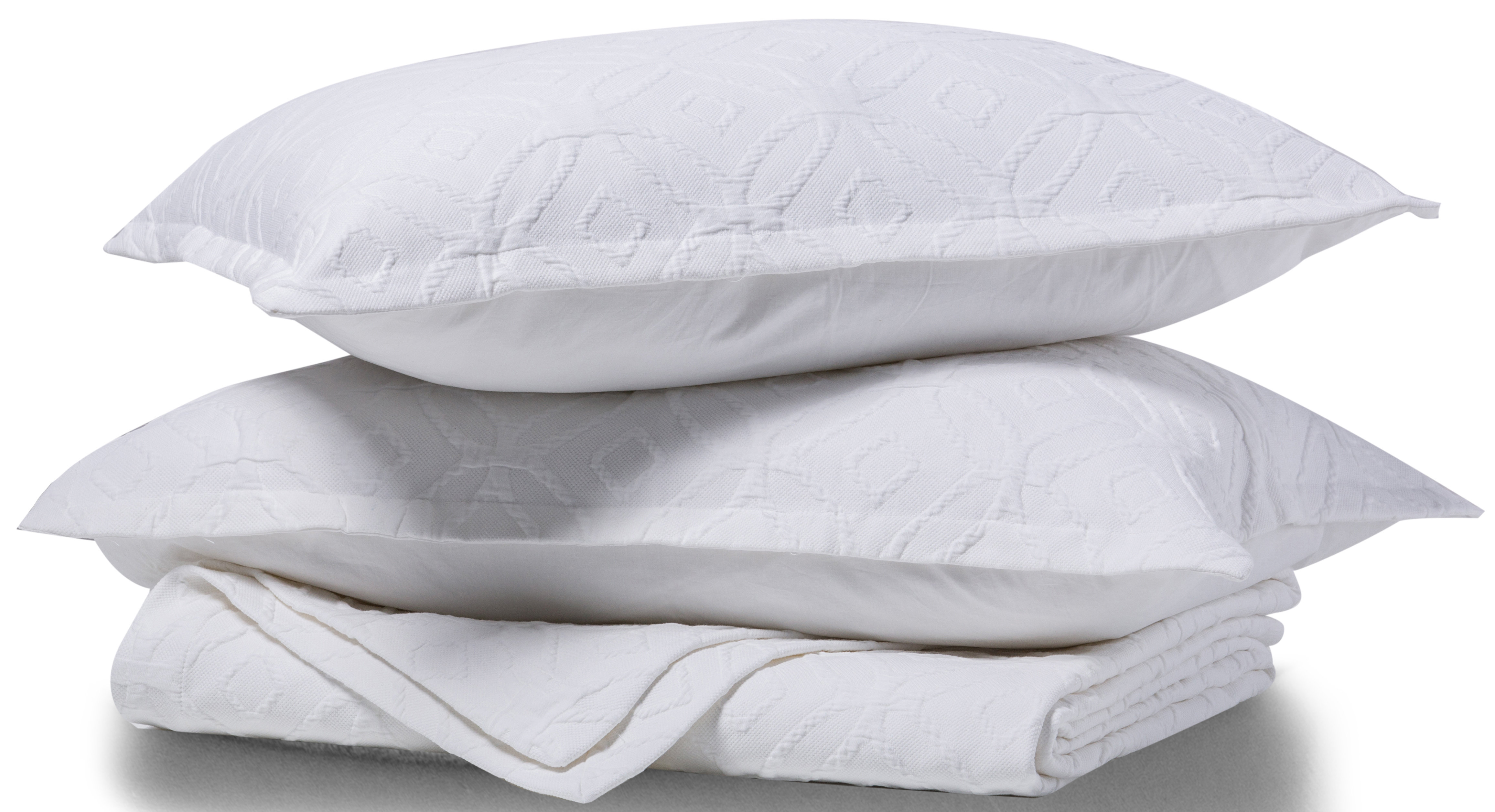 MeadowPark 100% Cotton Matelasse Coverlet & Matching Pillow Shams ...