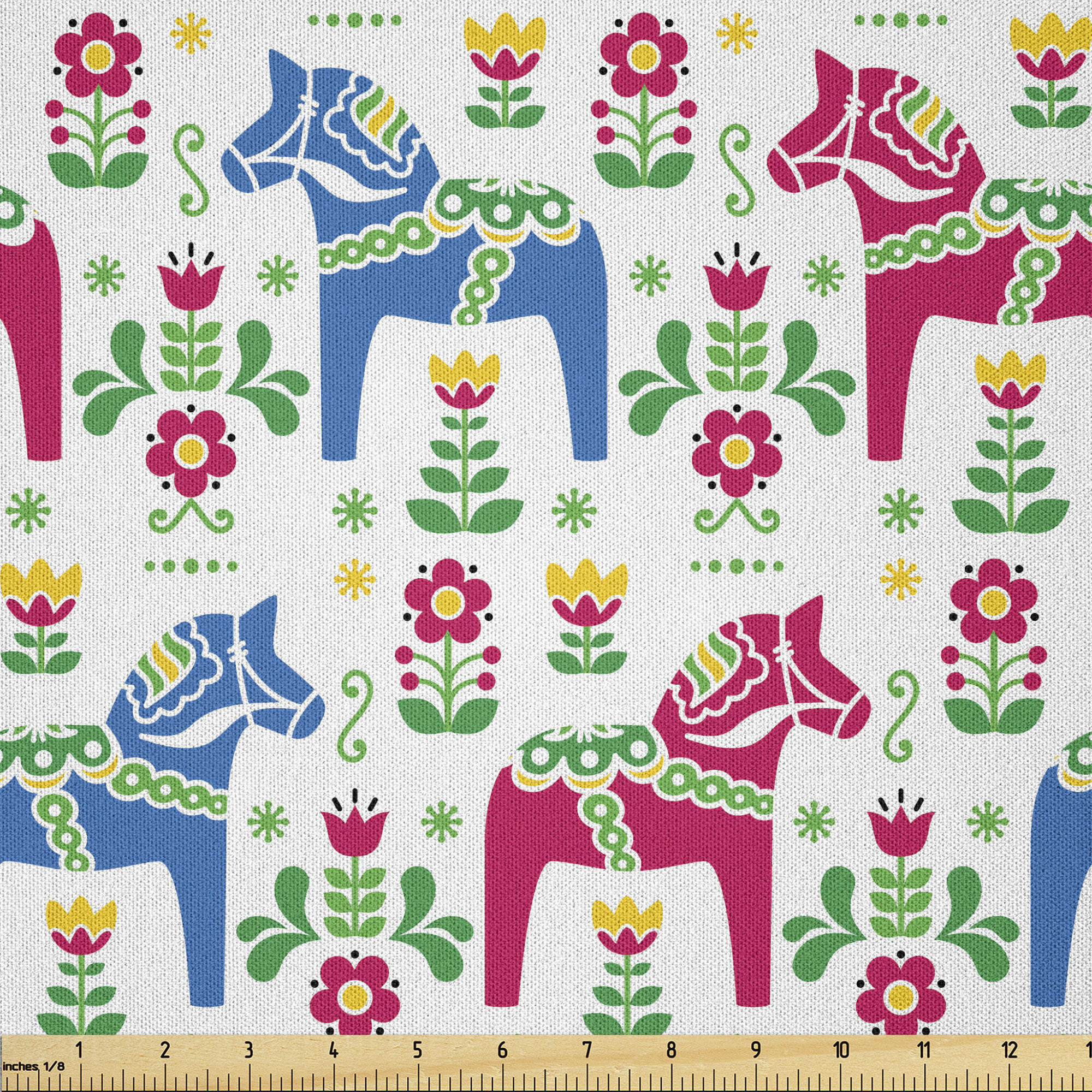 East Urban Home Dawsin Swedish Animals and Floral Multi-Purpose Fabric ...