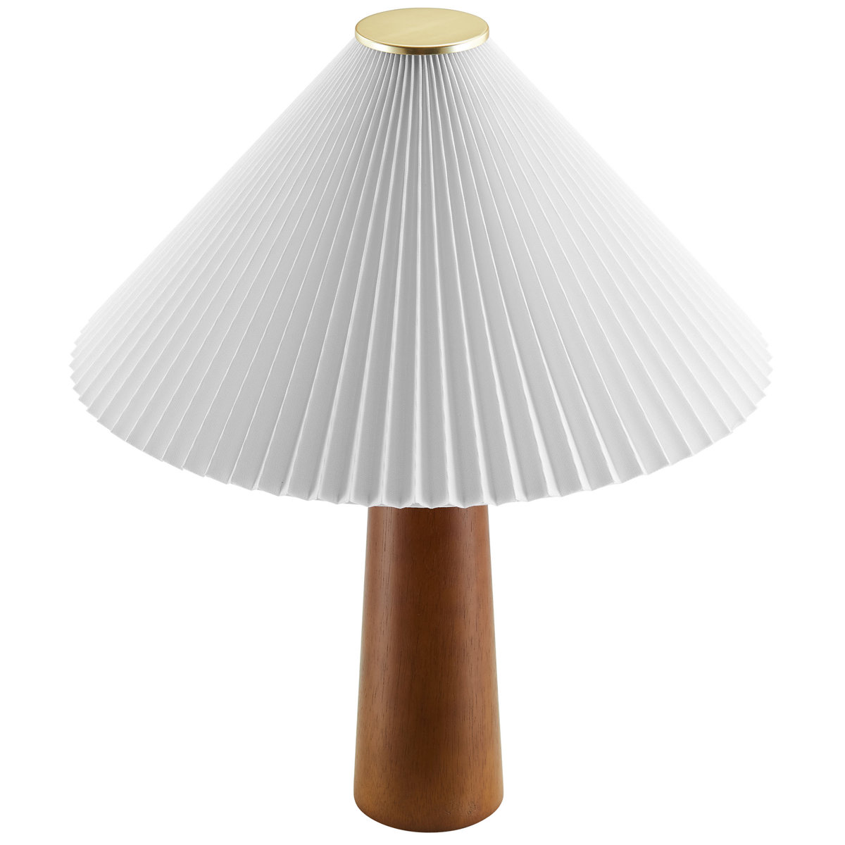Modway Jessica Wooden Base Table Lamp With Pleated Fabric Shade In ...