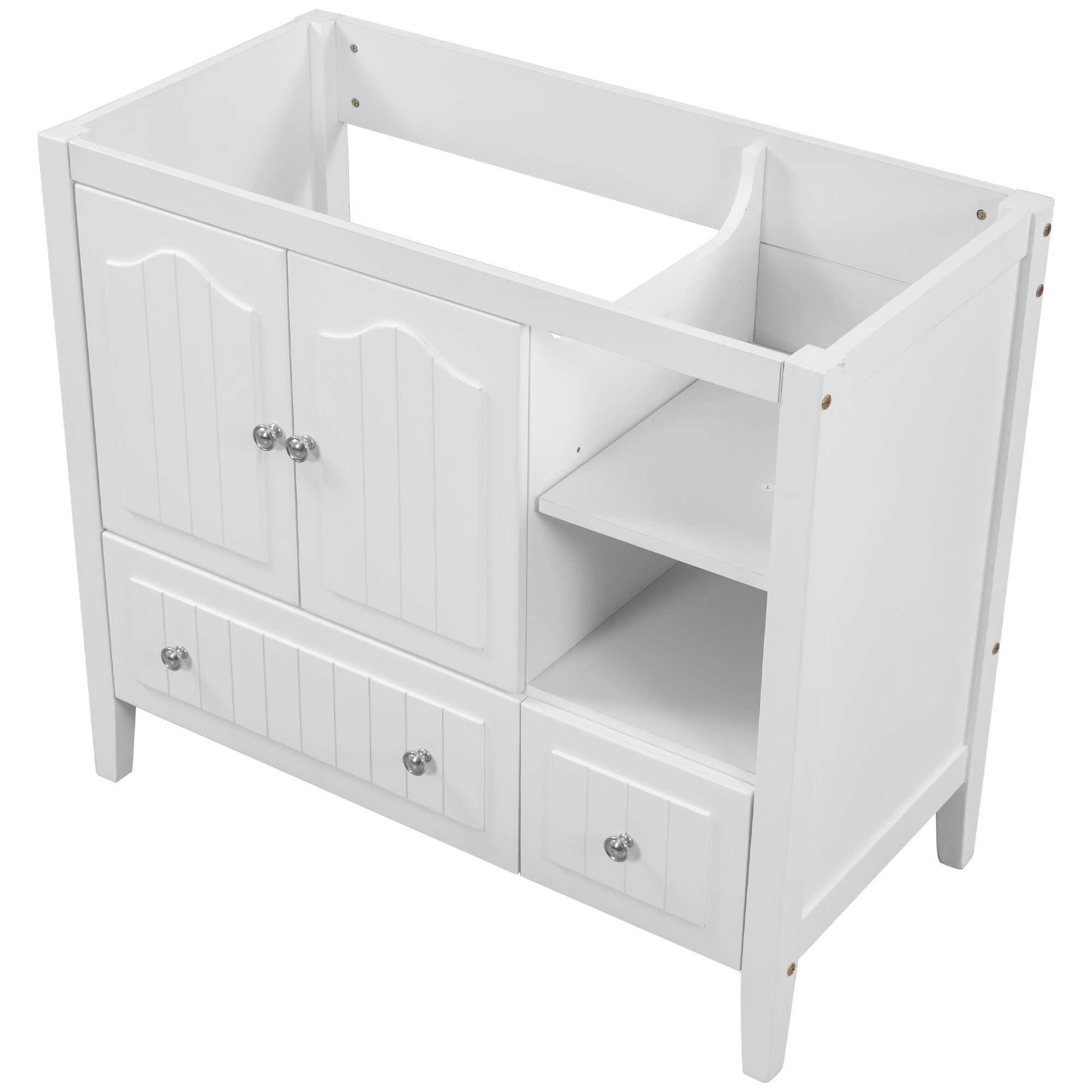 Winston Porter Solid Wood Frame Bathroom Vanity Base with MDF Boards ...