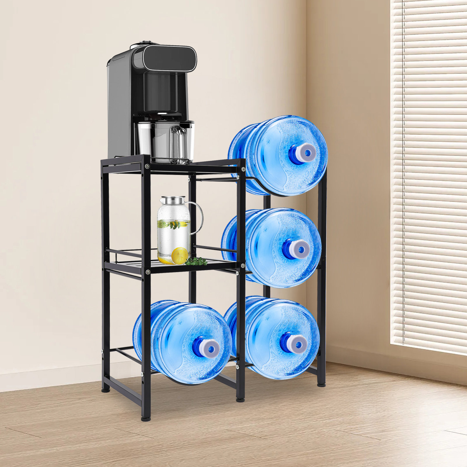 Rebrilliant 25.6'' W Metal Storage Rack Water Bucket Holder | Wayfair