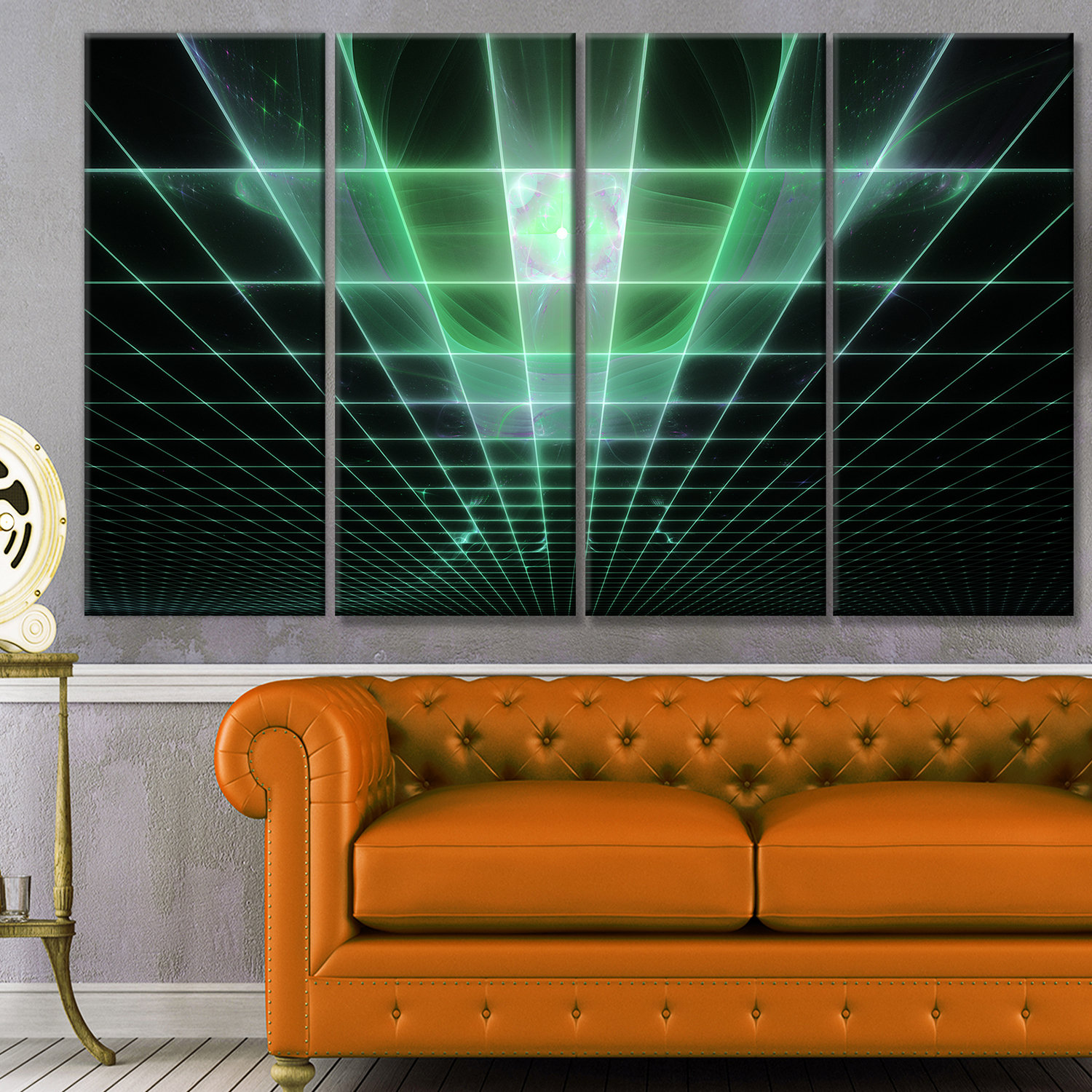 Design Art 'Light Green Bat on Radar Screen' Graphic Art Print Multi ...