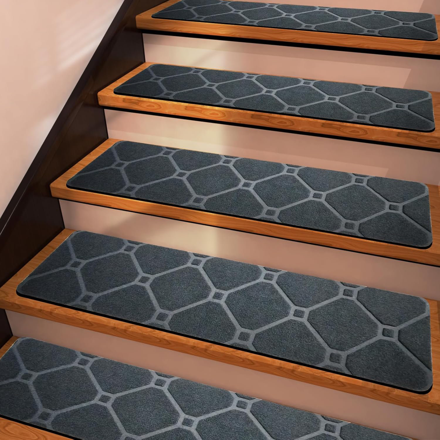 Latitude Run® 7 Pack Non Slip Stair Treads,8" X 30" Non Slip Carpet ...
