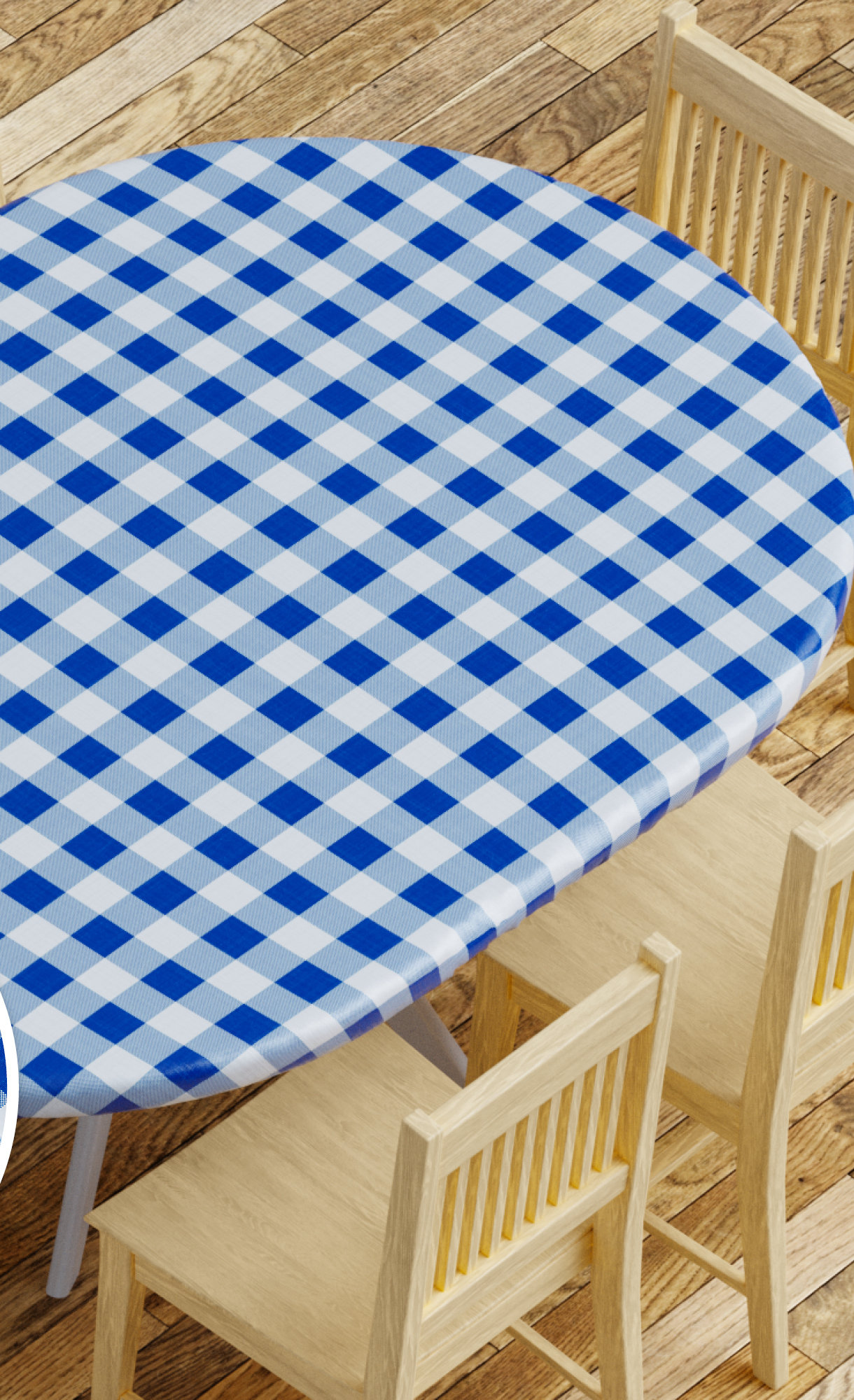 Gracie Oaks Gracie Vinyl Fitted Tablecloth Cover, Checke Design ...