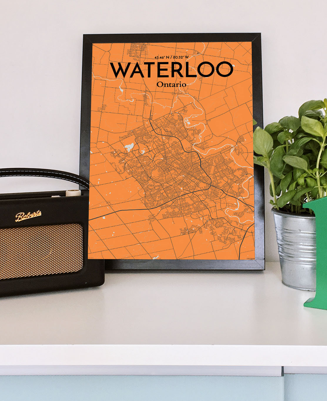 OurPoster.com 'Waterloo City Map' Graphic Art Print in Orange | Wayfair