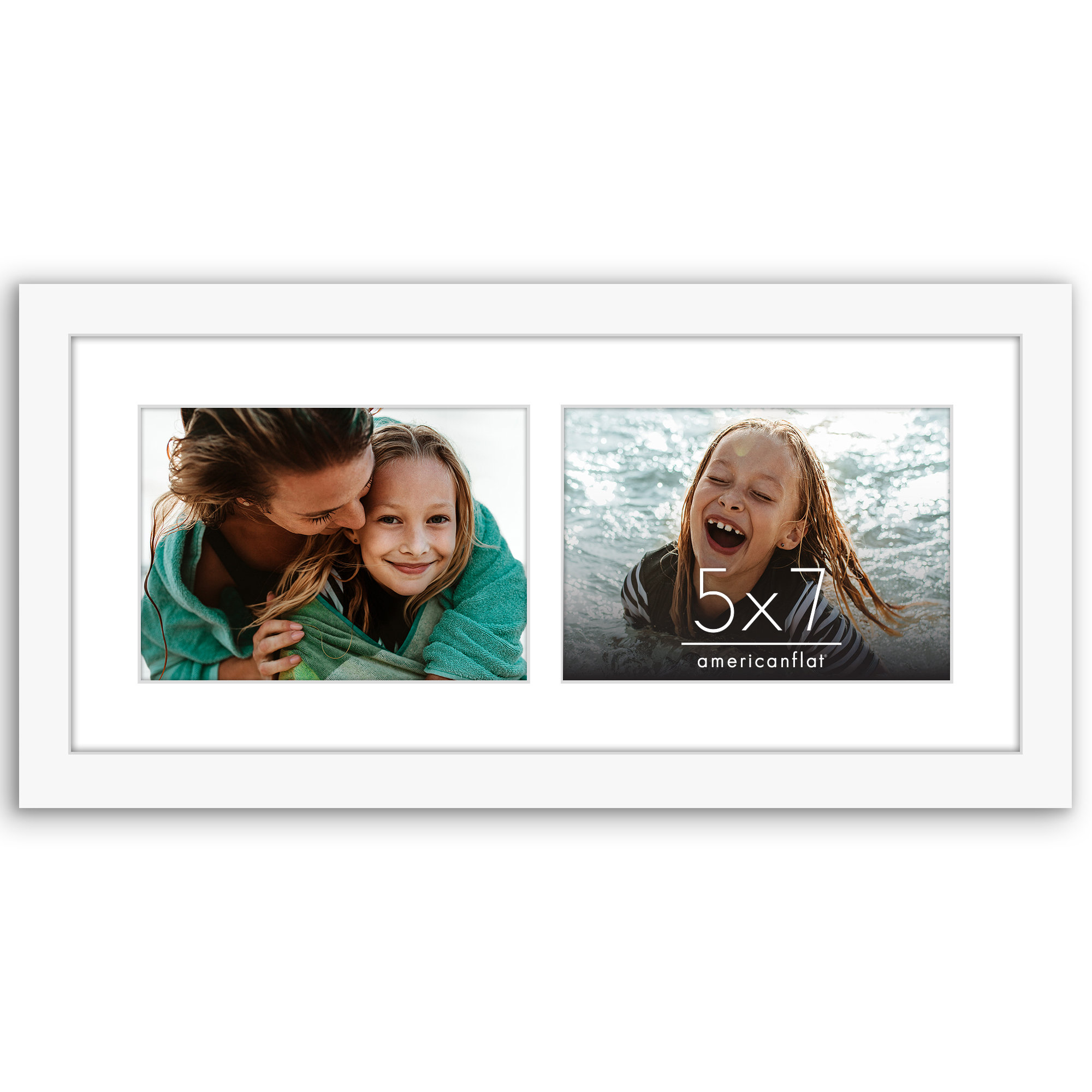 Americanflat 7X16 Collage Picture Frame - Fits Two 5X7 Photos Or One ...