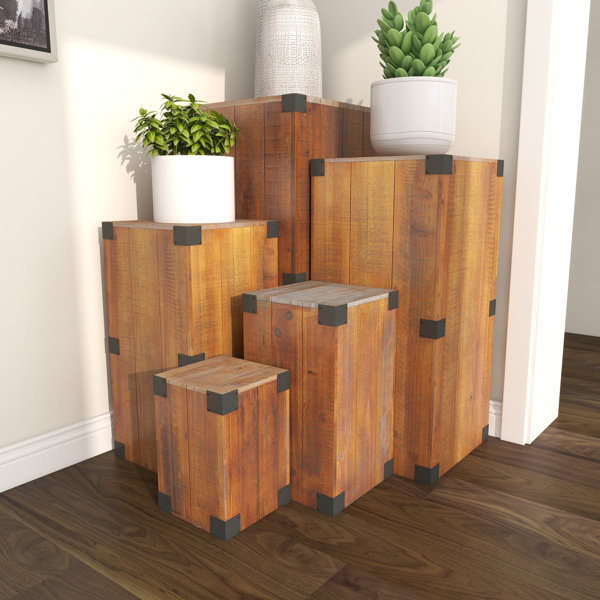 Gracie Oaks Harland 5 Piece Pedestal Plant Stand Set & Reviews ...