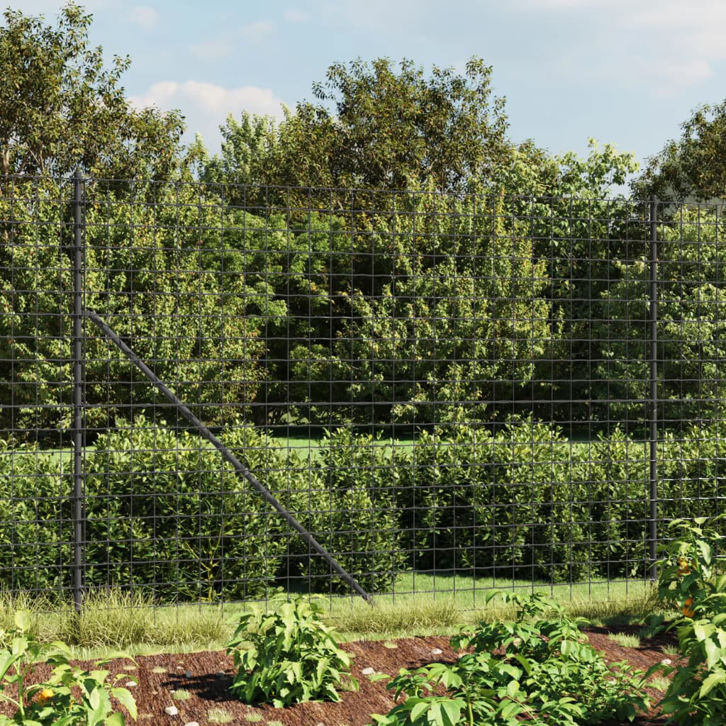 vidaXL Wire Mesh Fence with Spike Anchors Garden Netting Fench Barrier ...