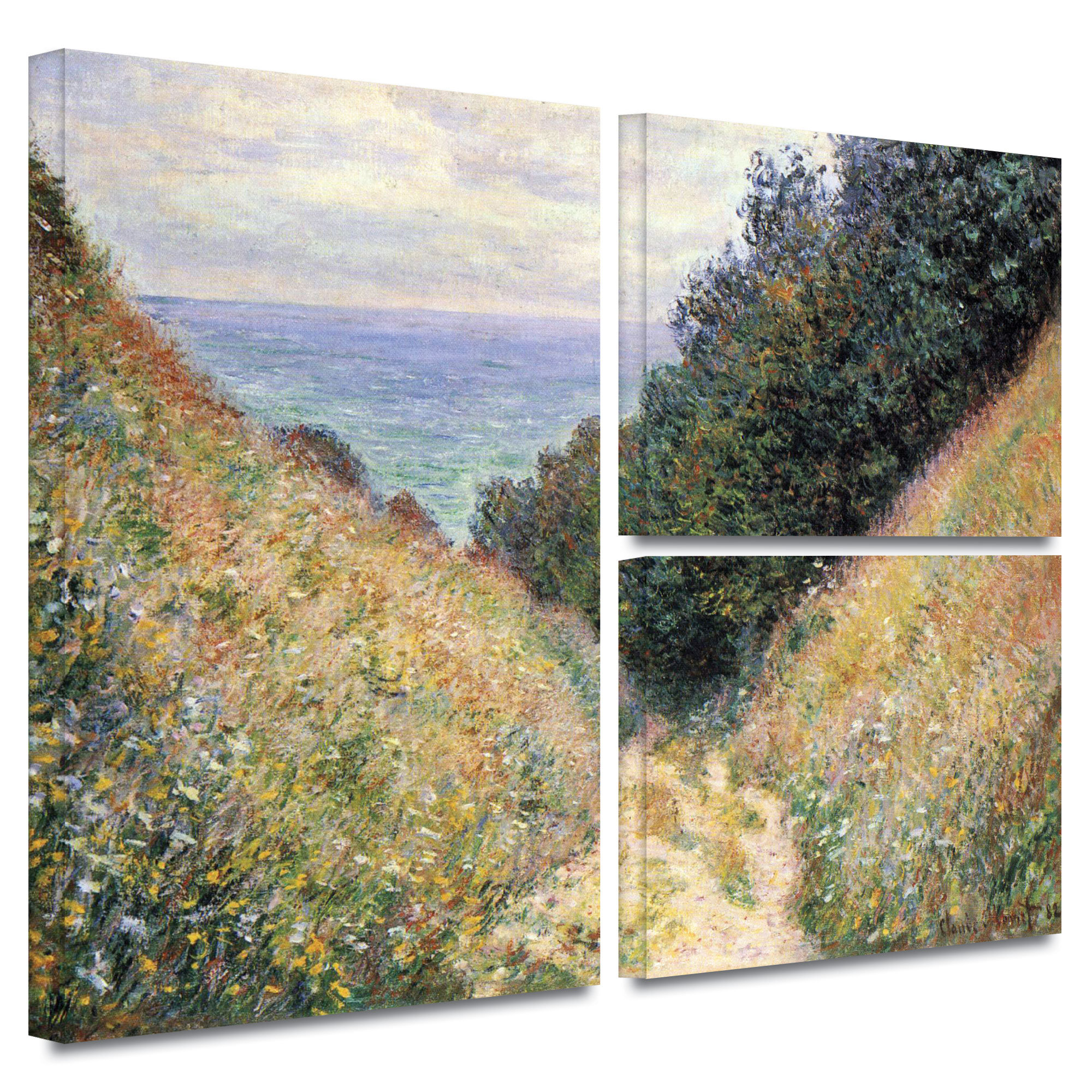 Vault W Artwork 'Footpath' by Claude Monet Flag 3 Piece Painting Print ...