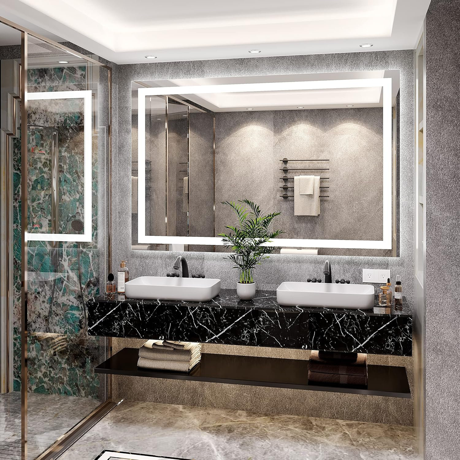 Ivy Bronx Jathon Rectangleouch Switch Memory Mirror Anti-Fog With ...