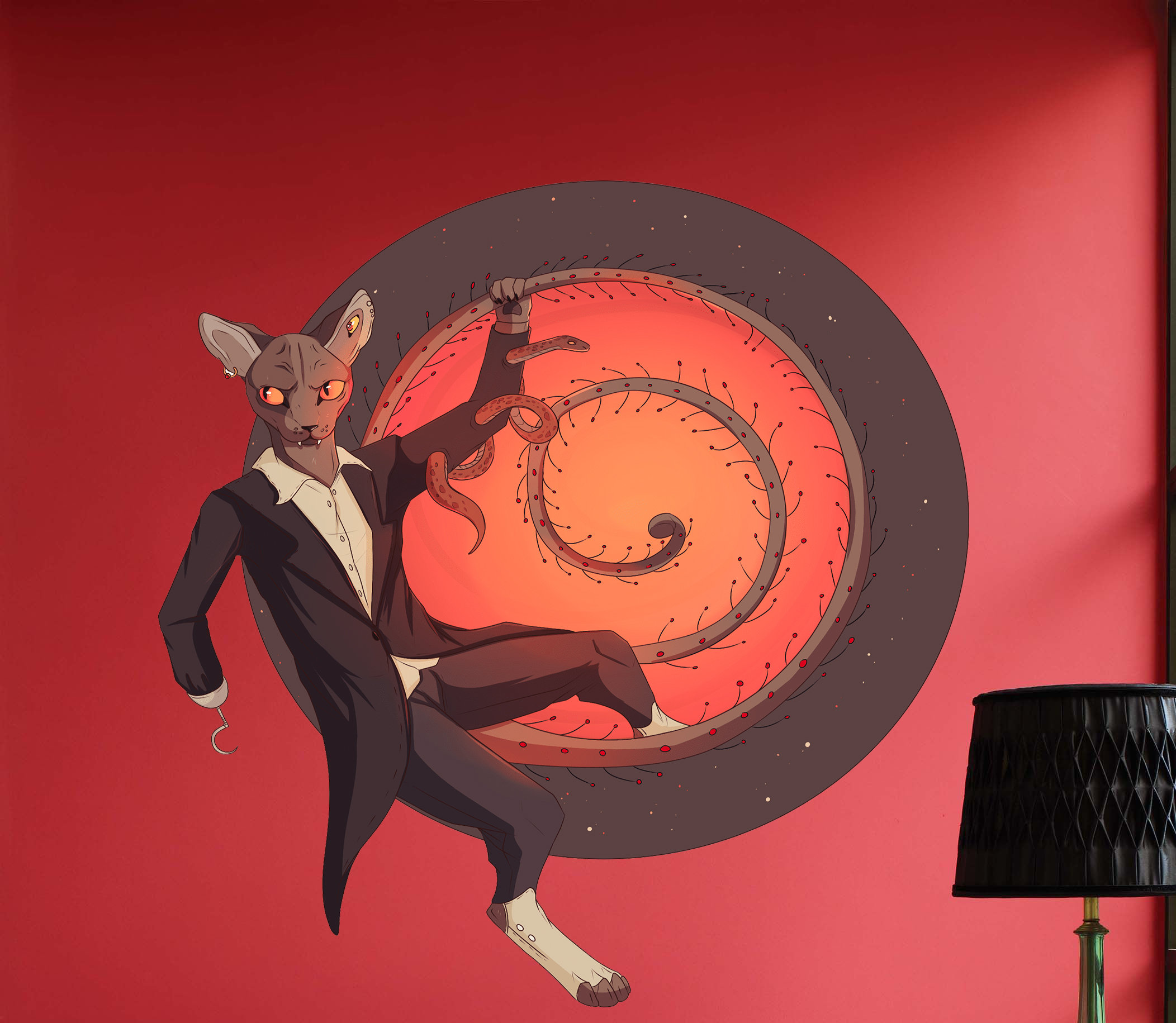 Stickalz Angry Sphinx Cat Wall Decal, Angry Sphinx Cat Wall Sticker ...