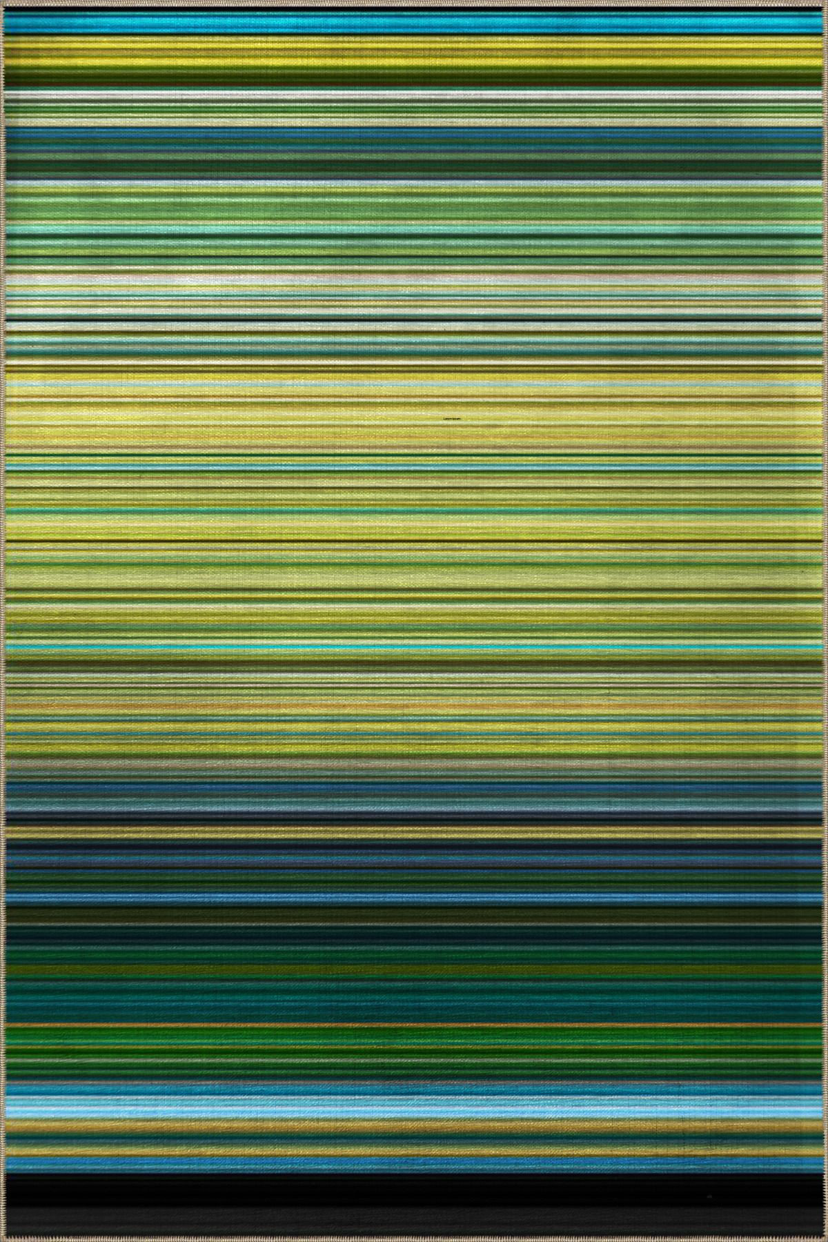 Hokku Designs Green Toned Straight Striped Patterned Woven Base Rug ...