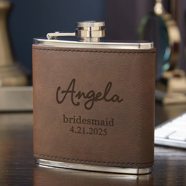 Prep & Savour Fitzgerald Personalized Flask, 6 Oz - Radiant Design ...