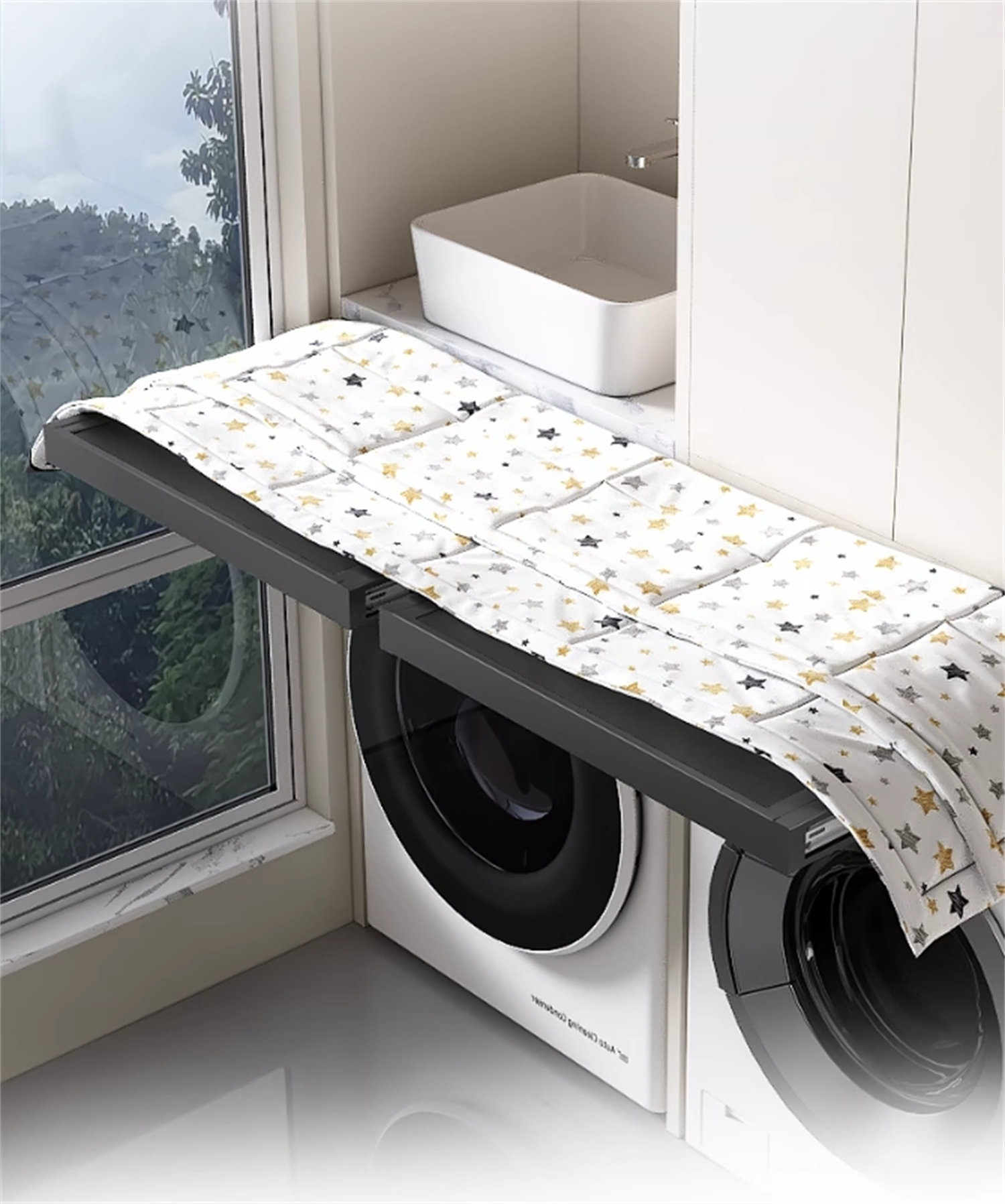 Rebrilliant Space Aluminum Multi-Functional Retractable Laundry Rack ...