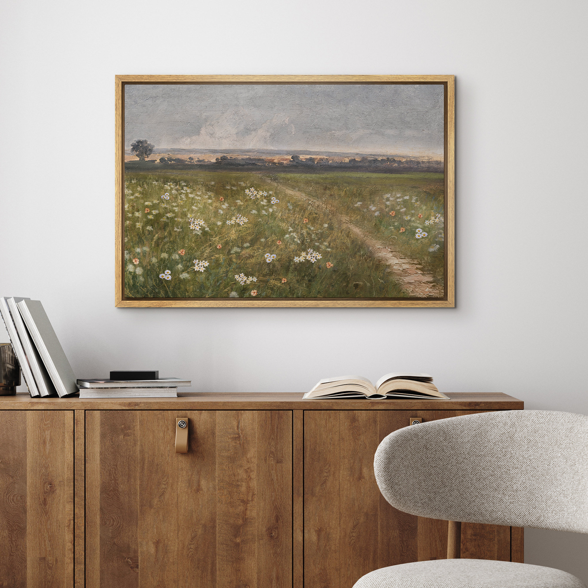 wall26 Rustic Medow Countryside Peaceful Rural Scene Illustrations ...