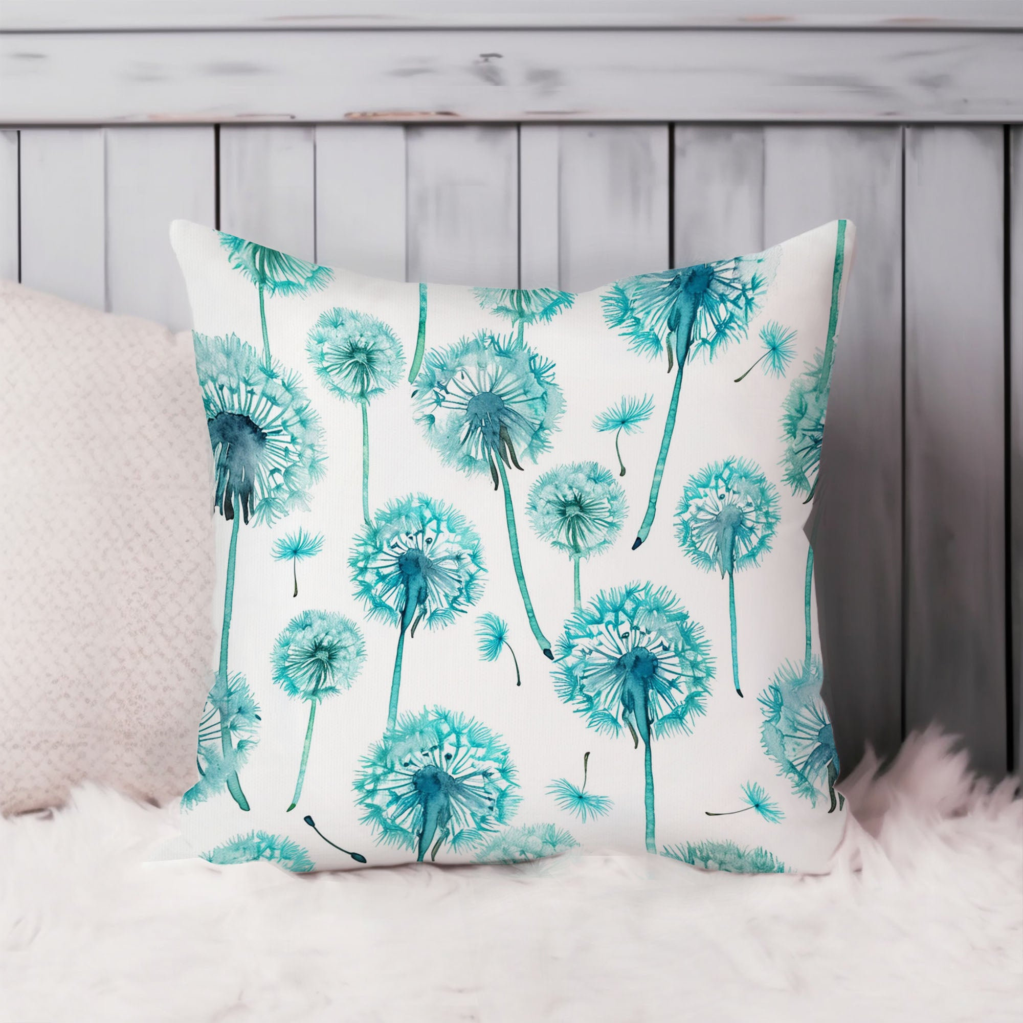 Ethan Taylor Botanical Turquoise Teal Dandelions II Modern | Wayfair