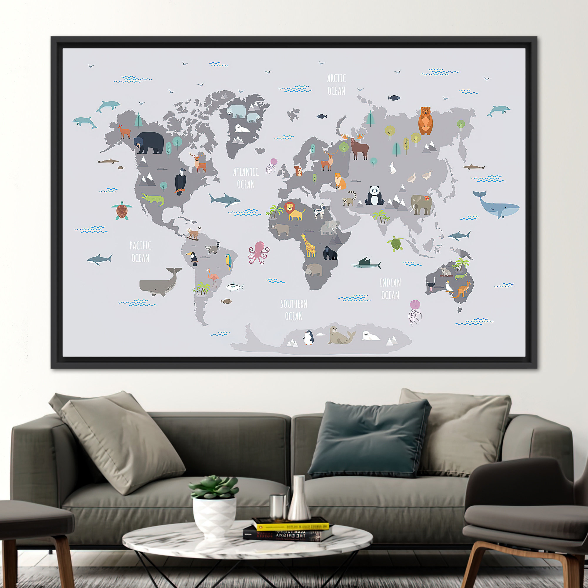 kayra export Kids Wall Decor, Kids Room Poster, World Map Wall Decor ...