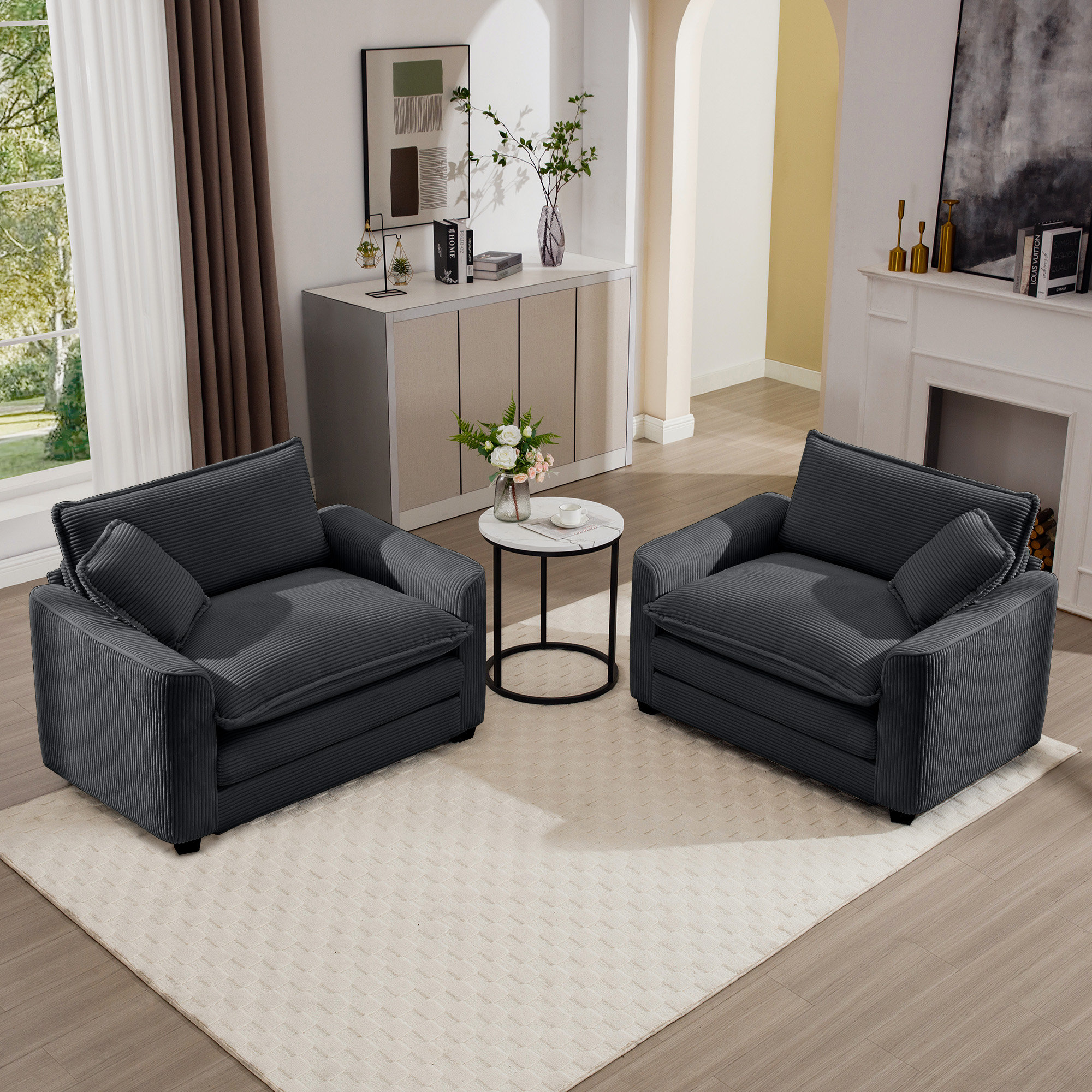 Latitude Run® Modern Sofa Luxurious And Sophisticated Deep Seated Sofa ...