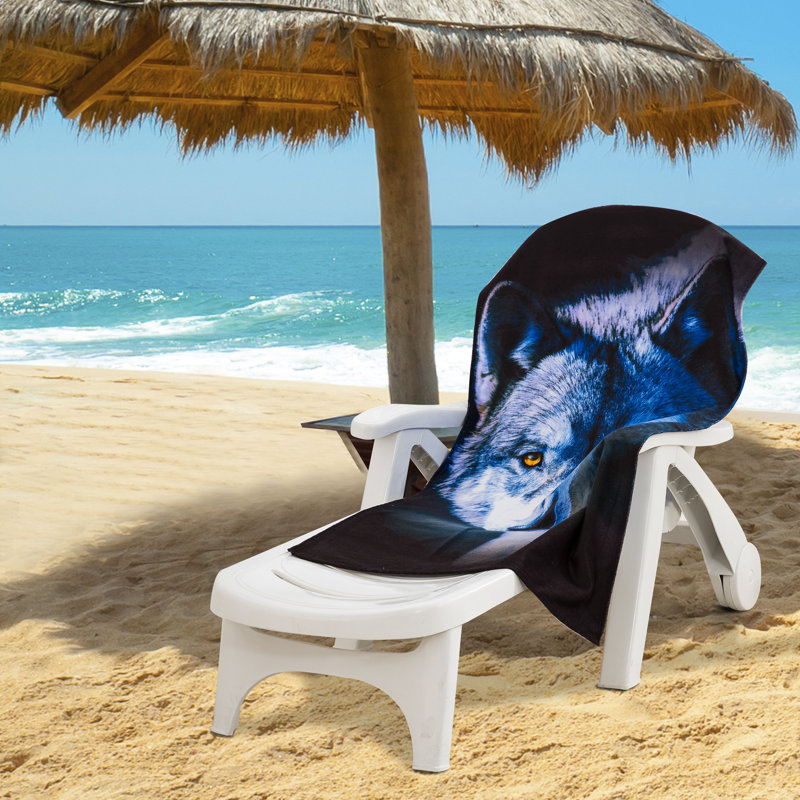 Northwest Wolf Stare Beach Towel, 30 x 60 inches | Wayfair