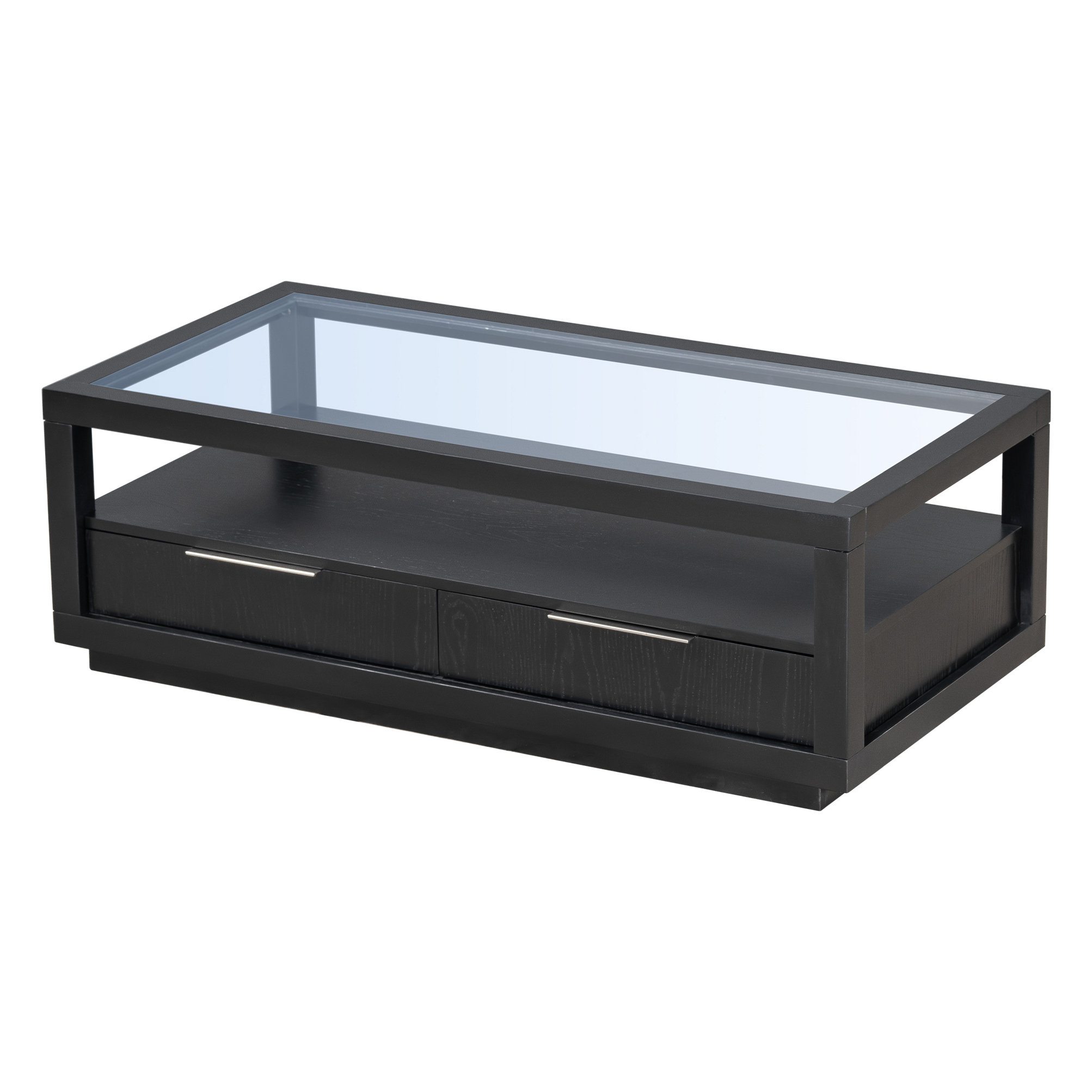 Latitude Run® Modern Wood Coffee Table With 2 Drawers ,Minimalist ...