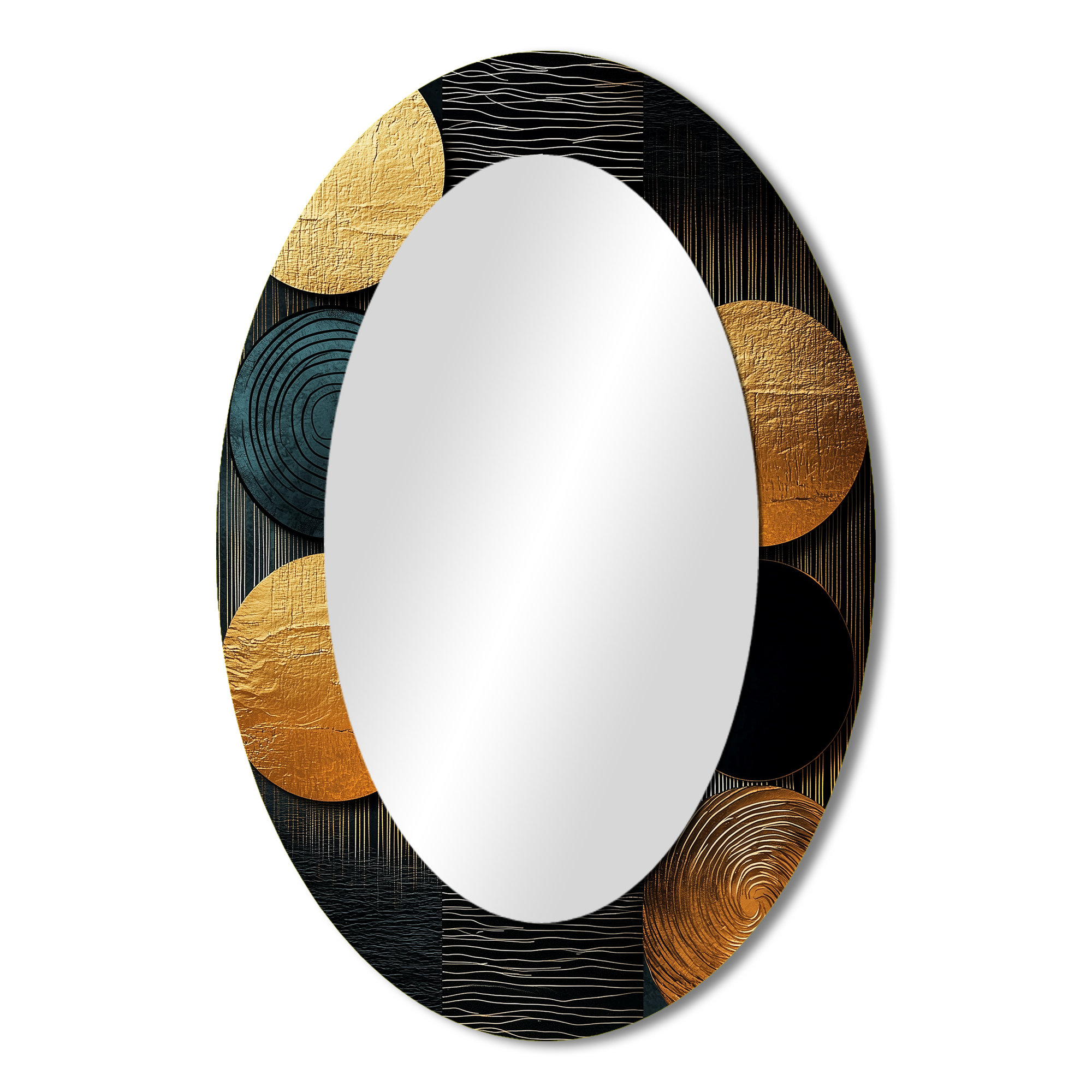 Mercer41 Geometric Art Decor Essential Forms III - Gold Oval Wall ...