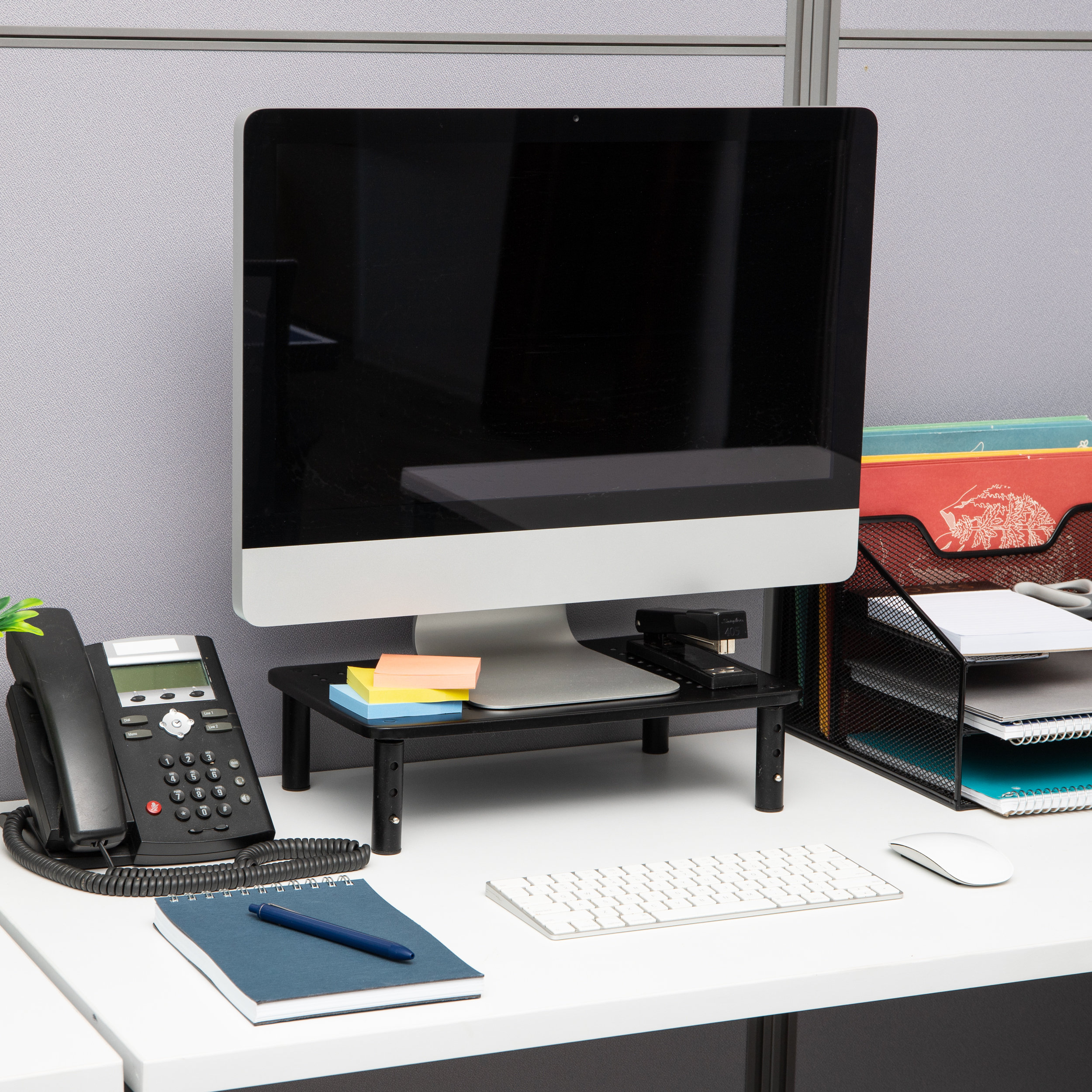 Mind Reader Monitor Stand, Height Adjustable, Ventilated Laptop Riser ...