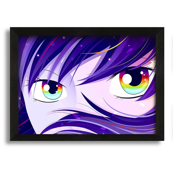 Brayden Studio Anime Rainbow Eyes - Single Picture Frame Painting on ...