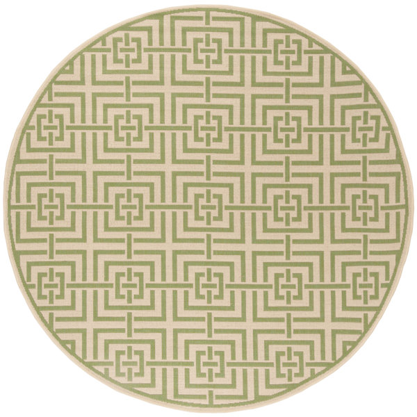 Corrigan Studio Dubay Hooked Indoor/ Outdoor Cream/Olive Rug & Reviews ...