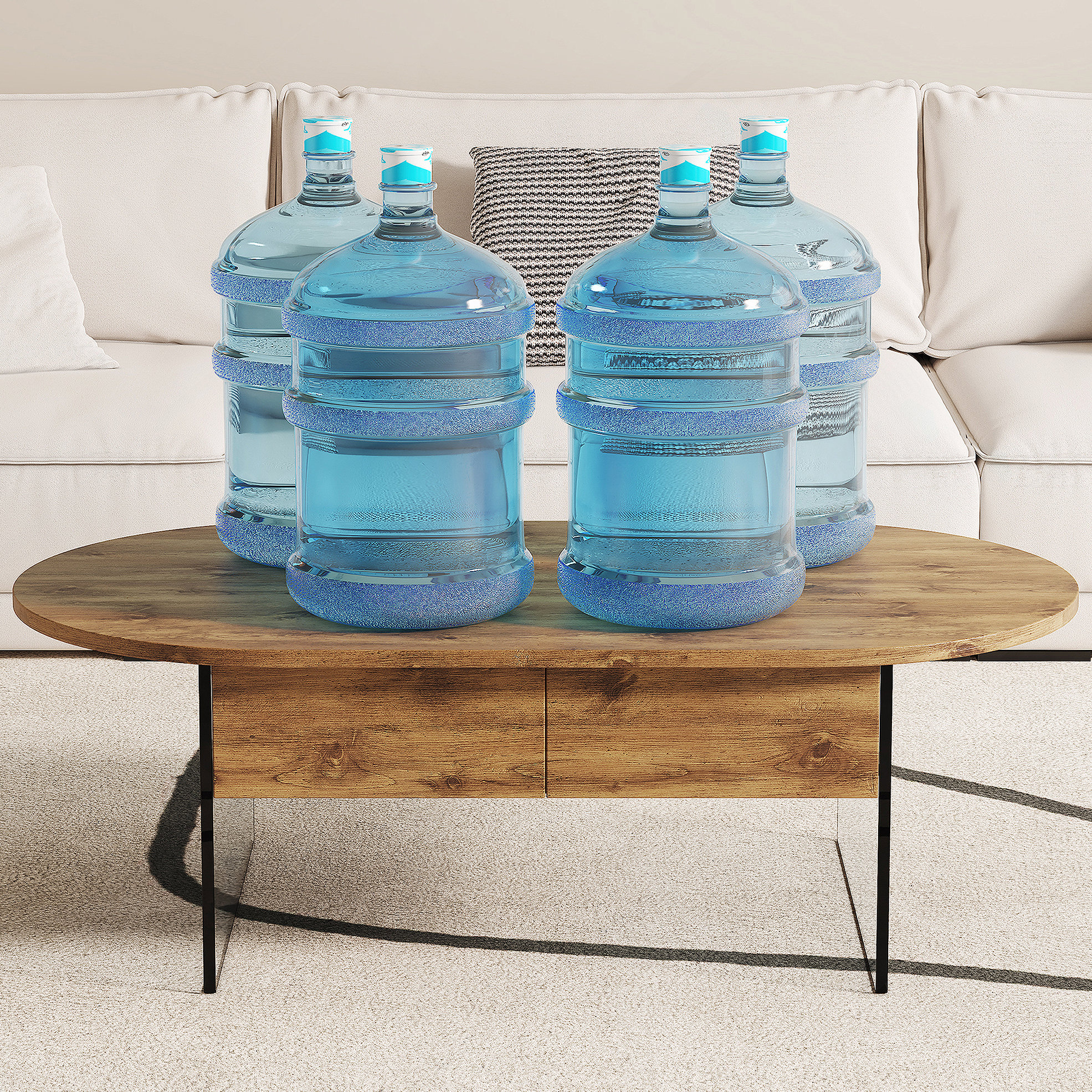 Ivy Bronx Cozy Natural Oval Double Drawer Coffee Table - 43.3"x23.6 ...