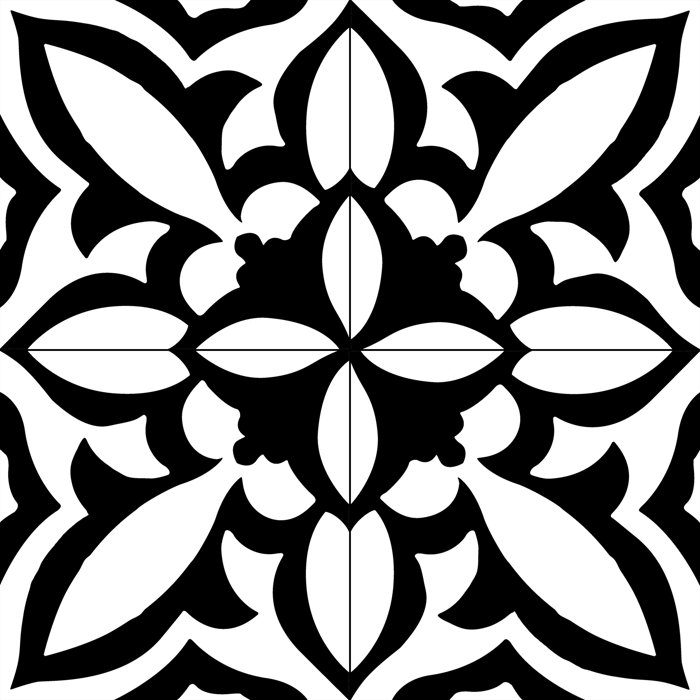 Andova Luv Ti'amo Black and White 8-in Encaustic Matte Porcelain Wall ...