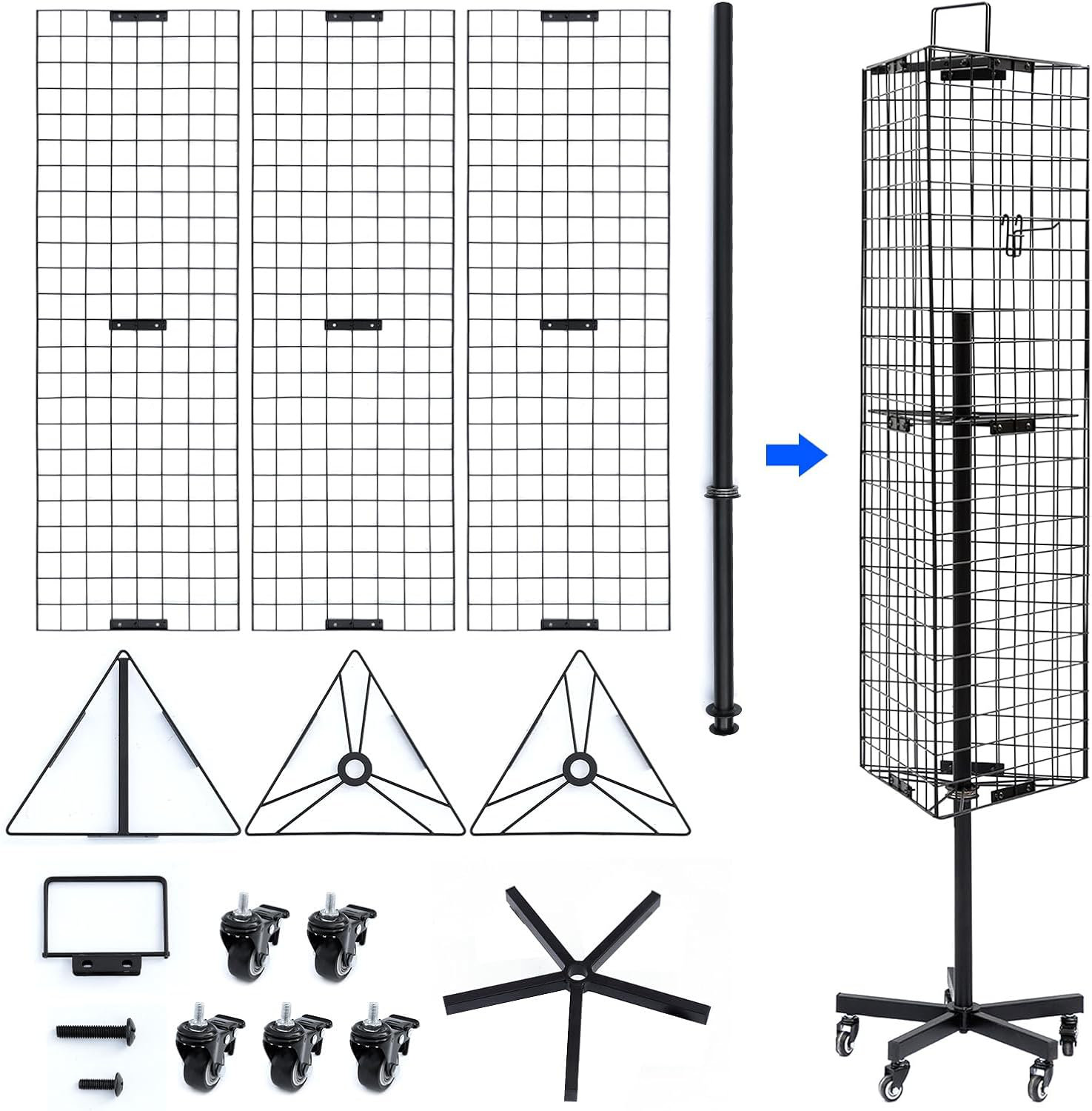 Rebrilliant Triangular Gridwall Panel Display Stand With Base And Pole ...