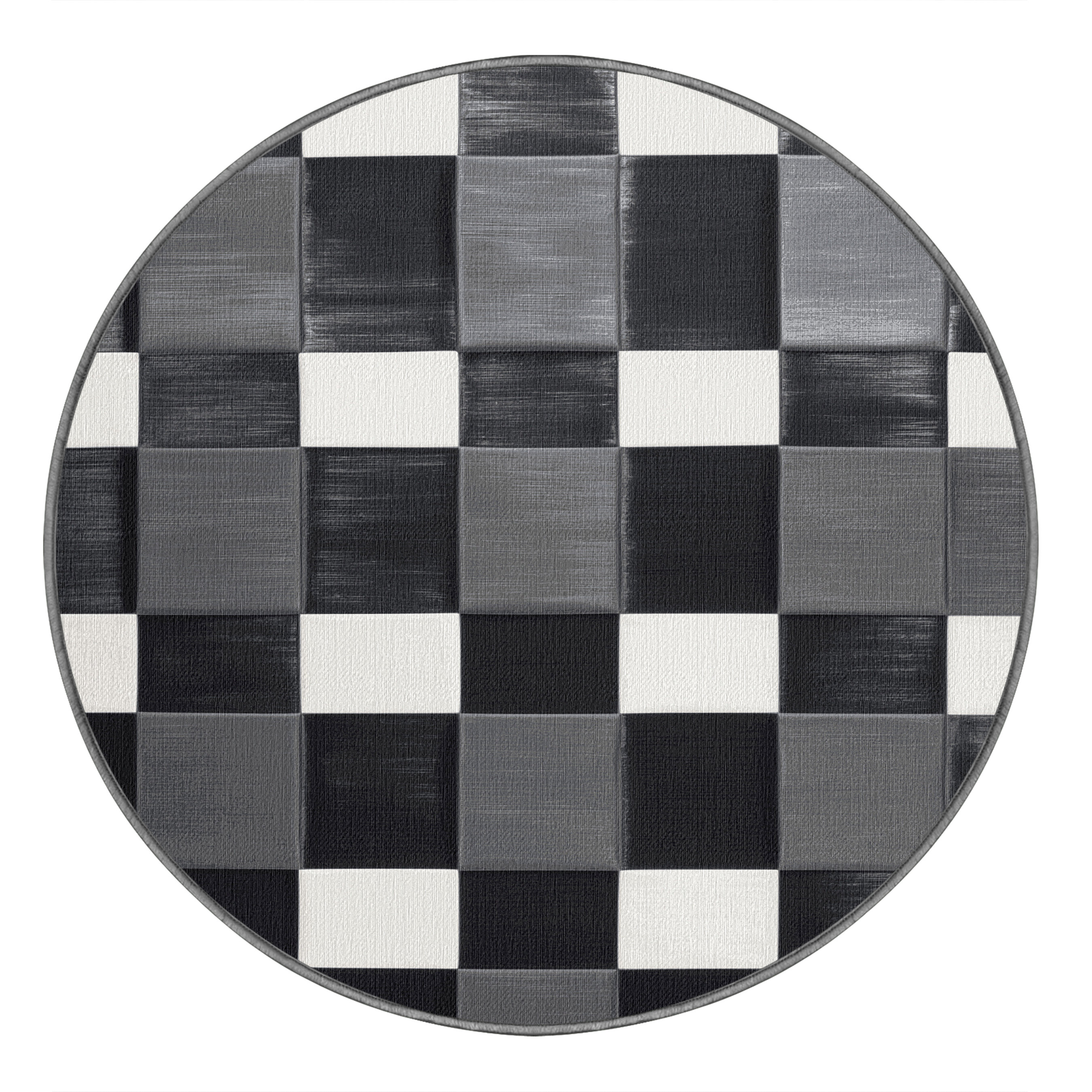 One Allium Way® Machine Washable Checkered Gray Area Rug | Wayfair