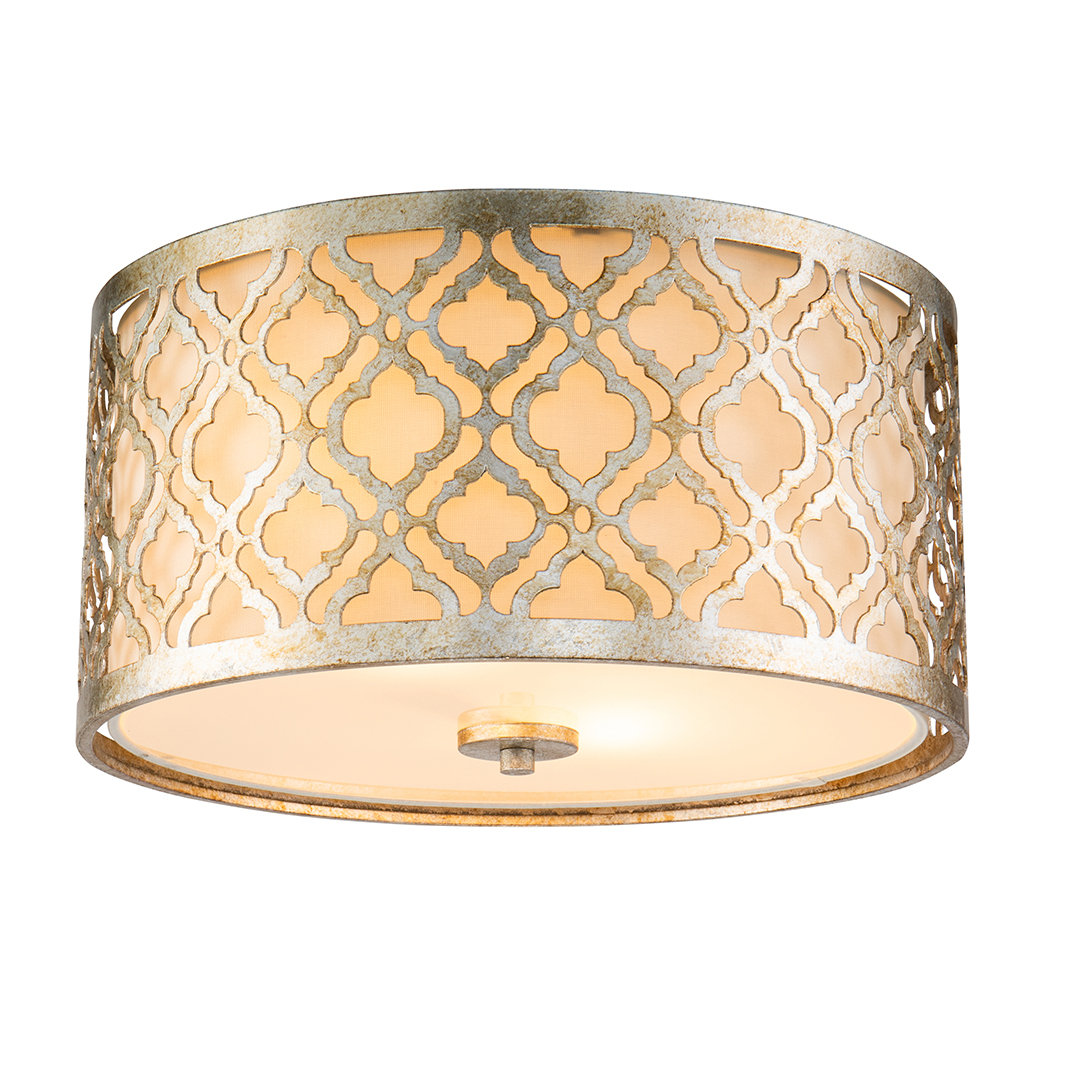 Lucas + McKearn Distressed Silver Flush Ceiling Mount 2 Light Lighting ...