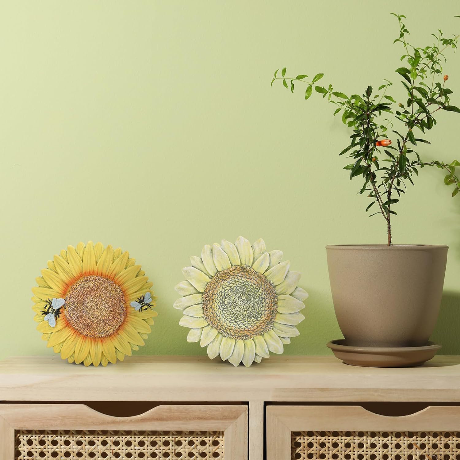 Arlmont & Co. 2 Pack Sunflower Cement Stepping Stone For Garden & Patio ...