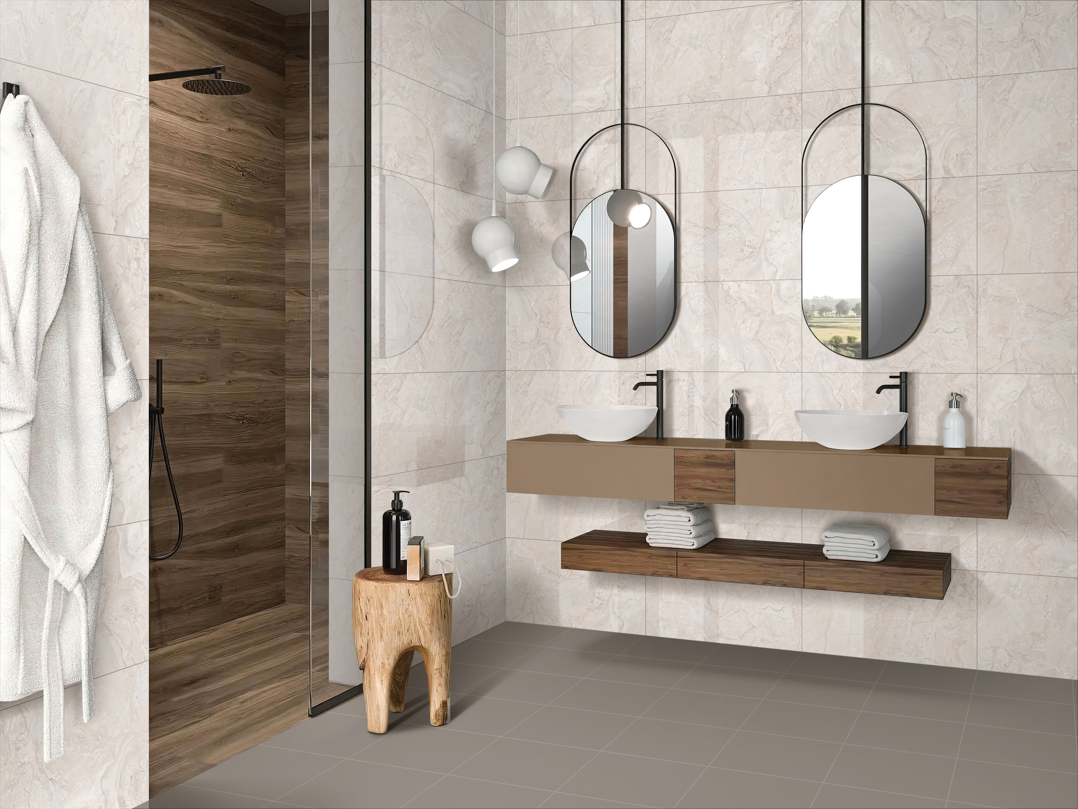 Andova Kaia 12-in. x 24-in. Stone Look Polished Porcelain Wall & Floor ...