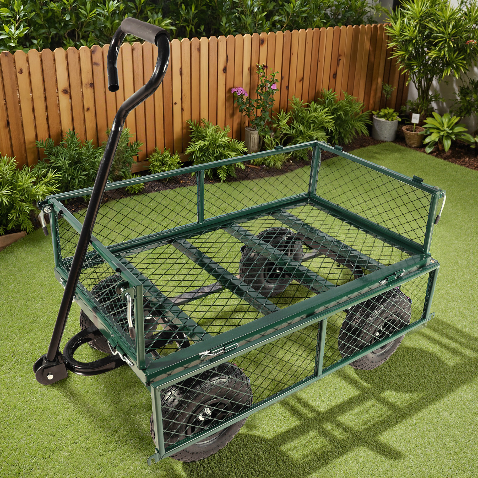YINIX 600LB Heavy Duty Foldable Garden Cart Truck - Utility Wagon with ...