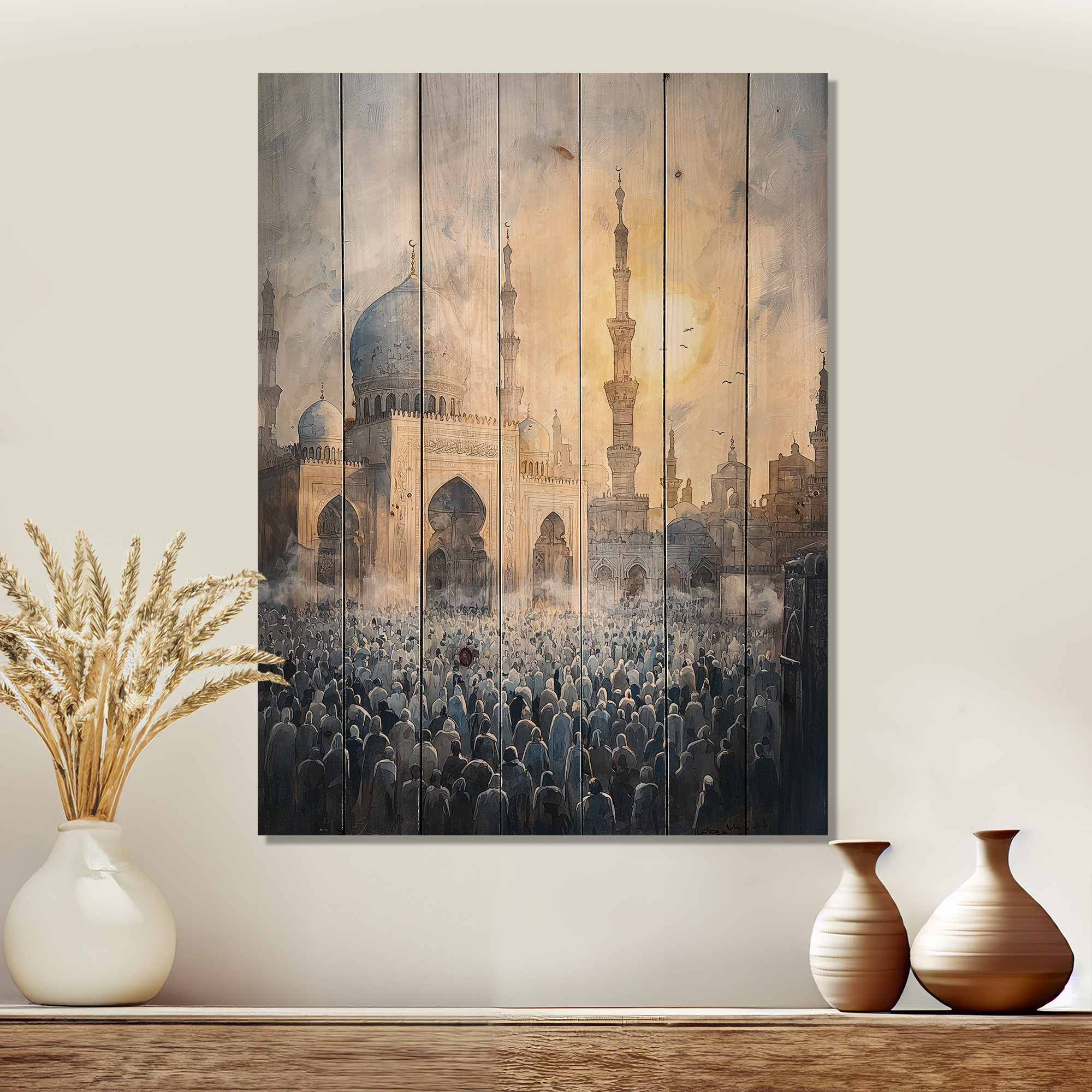 Ophelia & Co. Prayer Time Cairo Egypt III - Islam Blue Wood Print On ...