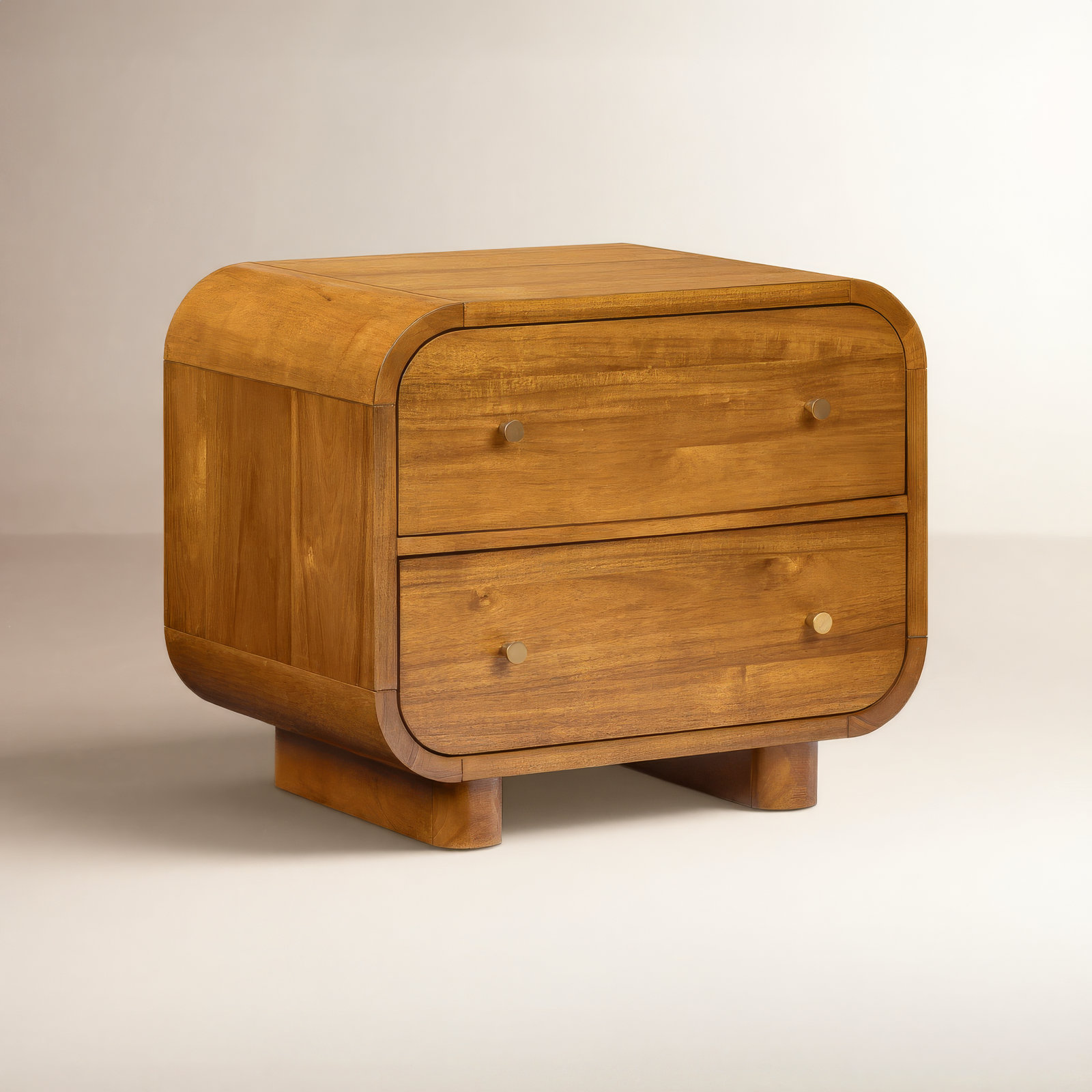 Poly & Bark Oslo Wood Nightstand with Brass Handles & Reviews | AllModern