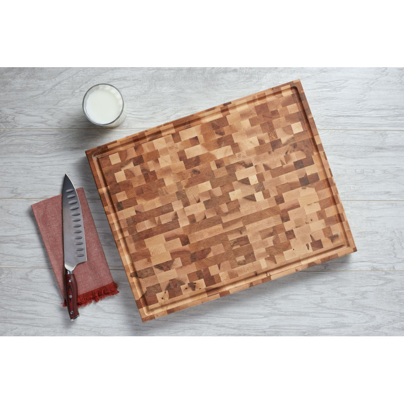 Labell Butcher Block with Groove Recess Handles and Rubber Feet | Wayfair