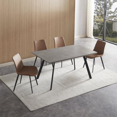 George Oliver Jabahri 5-Piece Rectangular Dining Table Set with MDF ...
