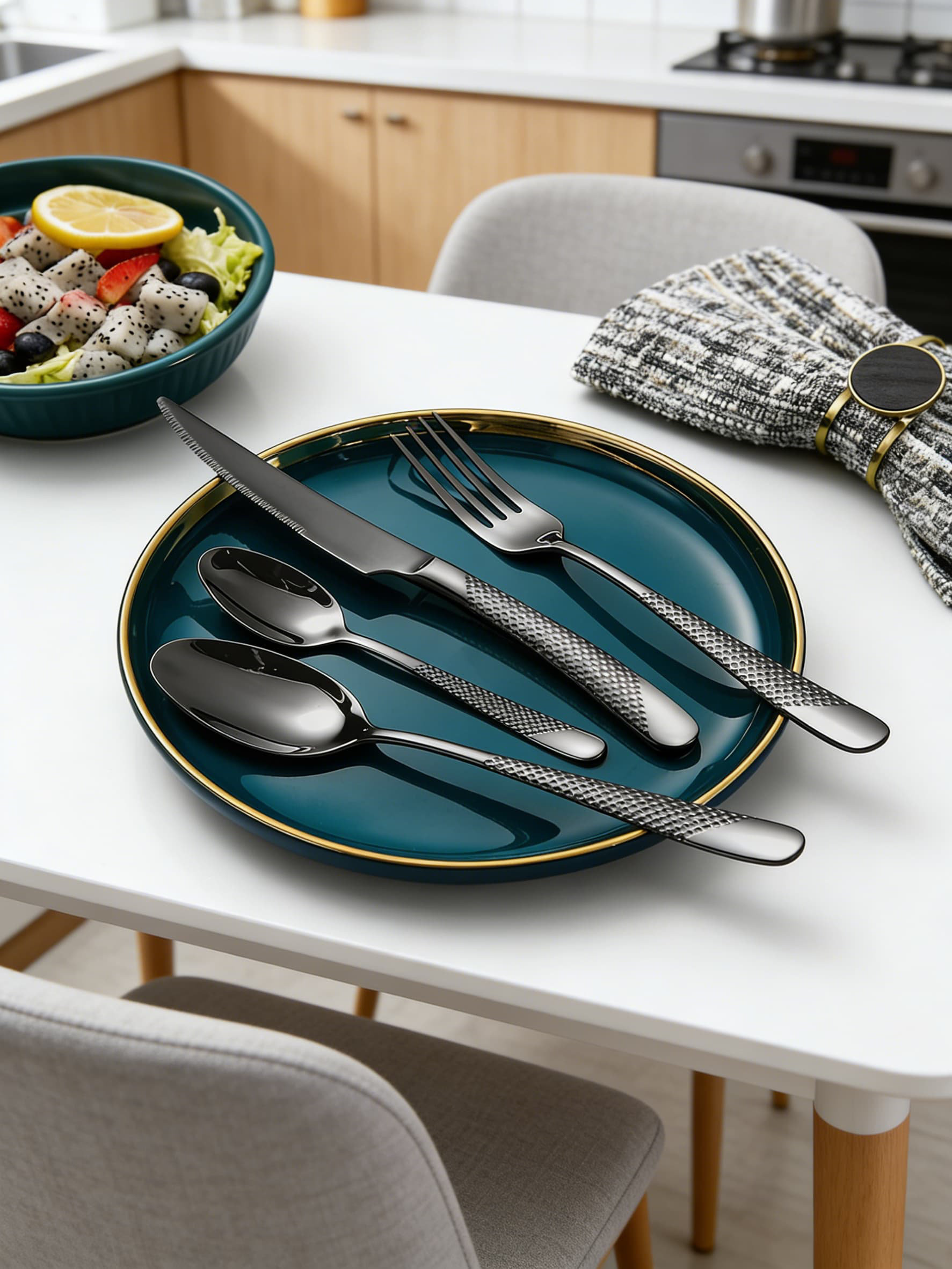 Latitude Run® 16-Piece Modern Champagne Gold Flatware Set For 4, 18/10 ...