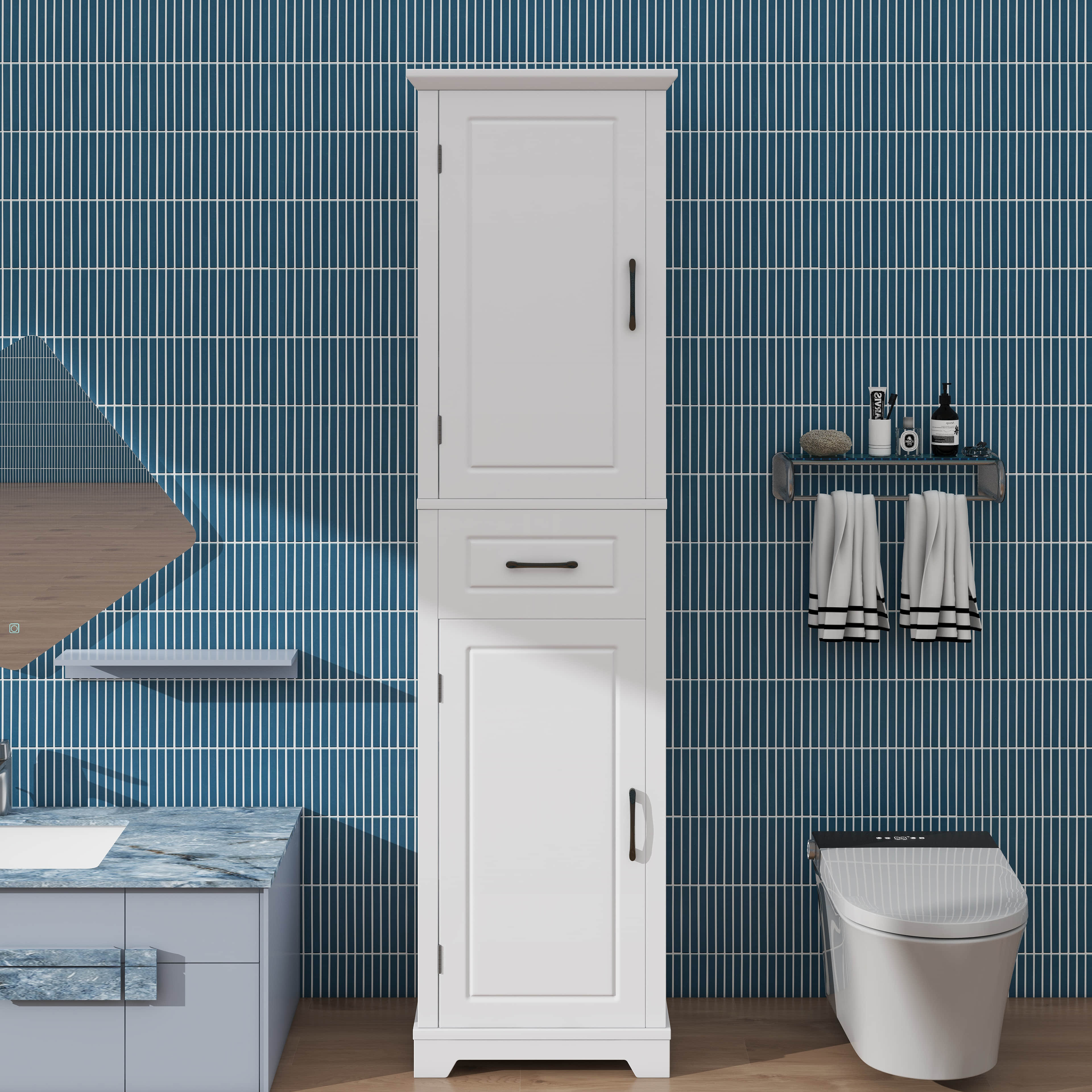 Hokku Designs Bathroom High Rising Storage Floor Stand Alone Cabinet ...