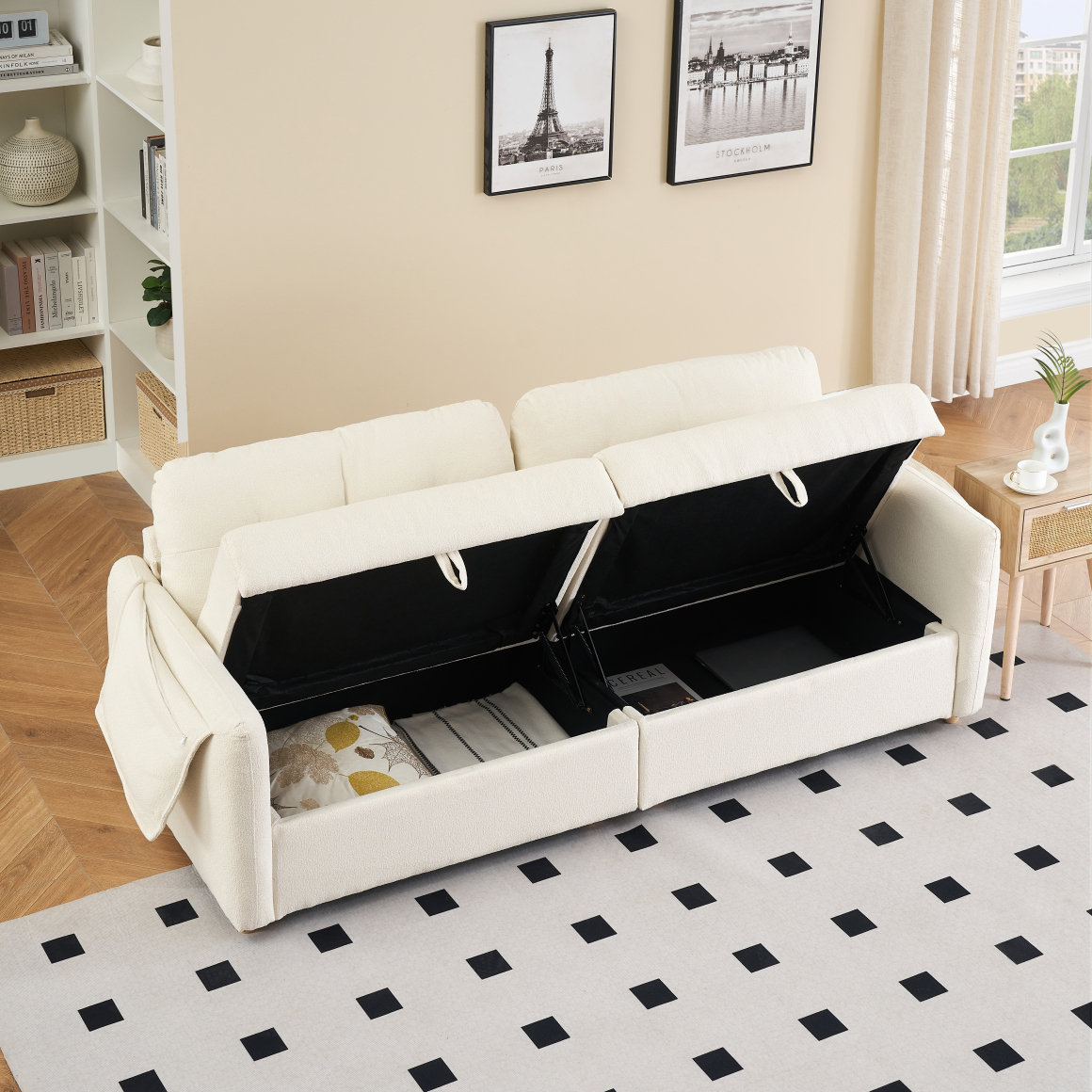 Latitude Run® Versatile Reclining Sofa with High-Resilience Sponge Easy ...
