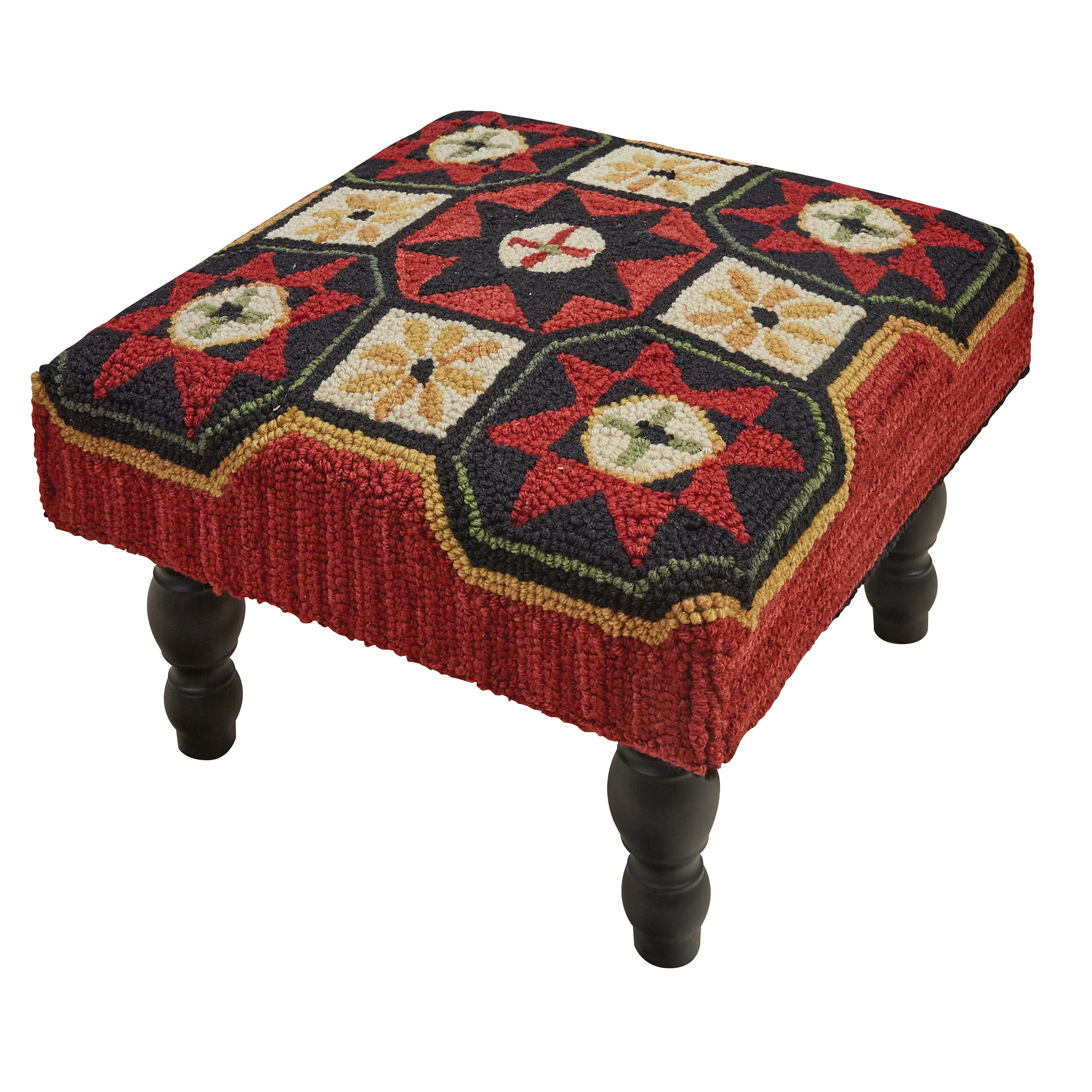 Union Rustic Folk Star Hooked Stool | Wayfair